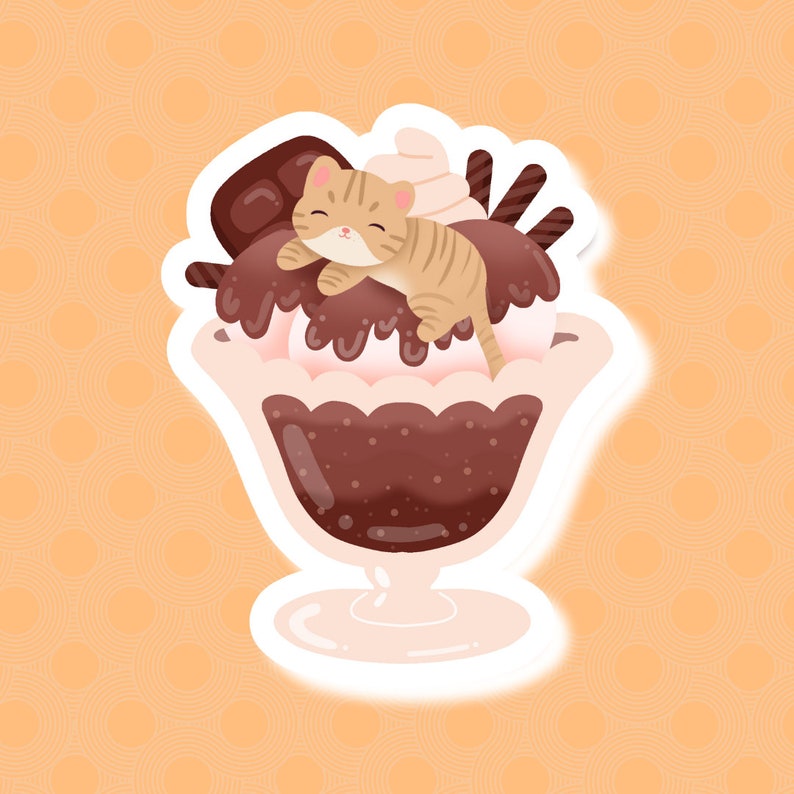 Cute Affogato kitty. Super adorable Kawaii cat friend-for la - Inspire ...