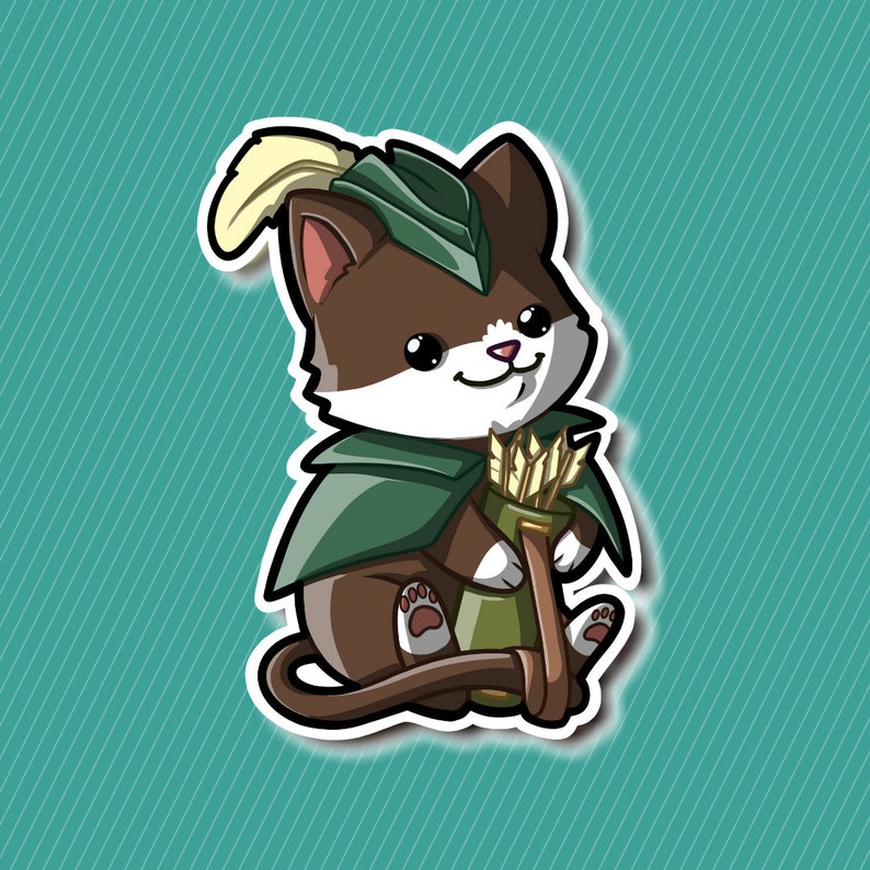 Super Kawaii D&D inspired Kitty Ranger. Adorable Kawaii cat - Inspire ...