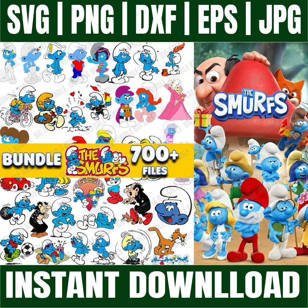 Bundle 700 Files Smurfs Svg, Smurfs Svg, Mega Bundle Smurfs | Inspire ...