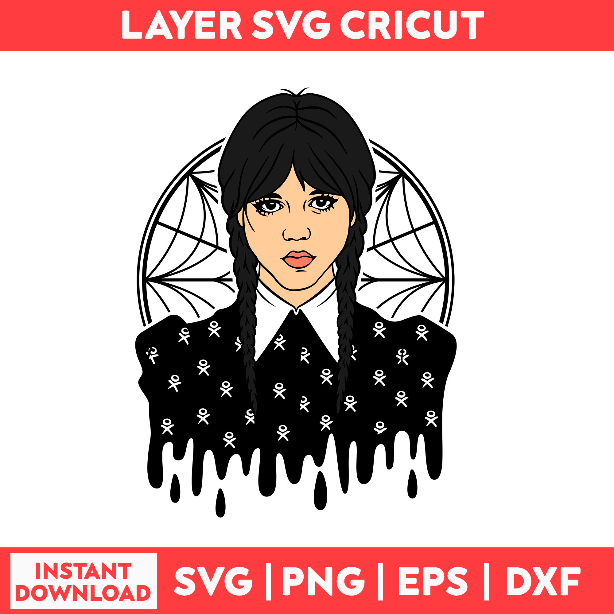 Wednesday Addams Svg Est Univicta Addam Family Wednesday Bun | Inspire ...