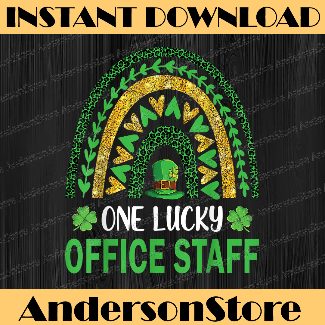 One Lucky Office Staff PNG, St Patricks Day Shamrock Rainbow | Inspire ...