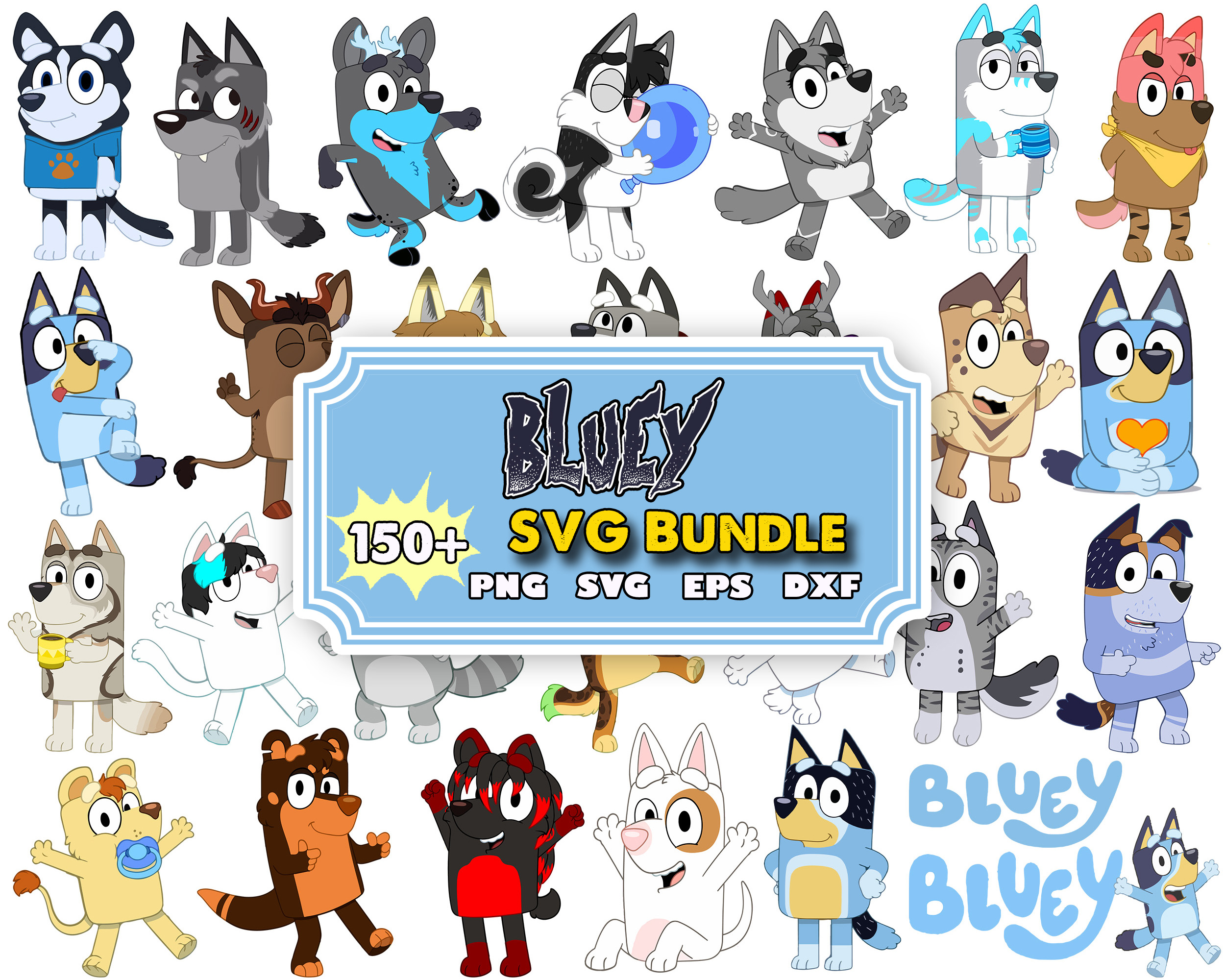 150 Bluey SVG Bundle, Bluey Cut Files for Cricut, Bluey the | Inspire ...