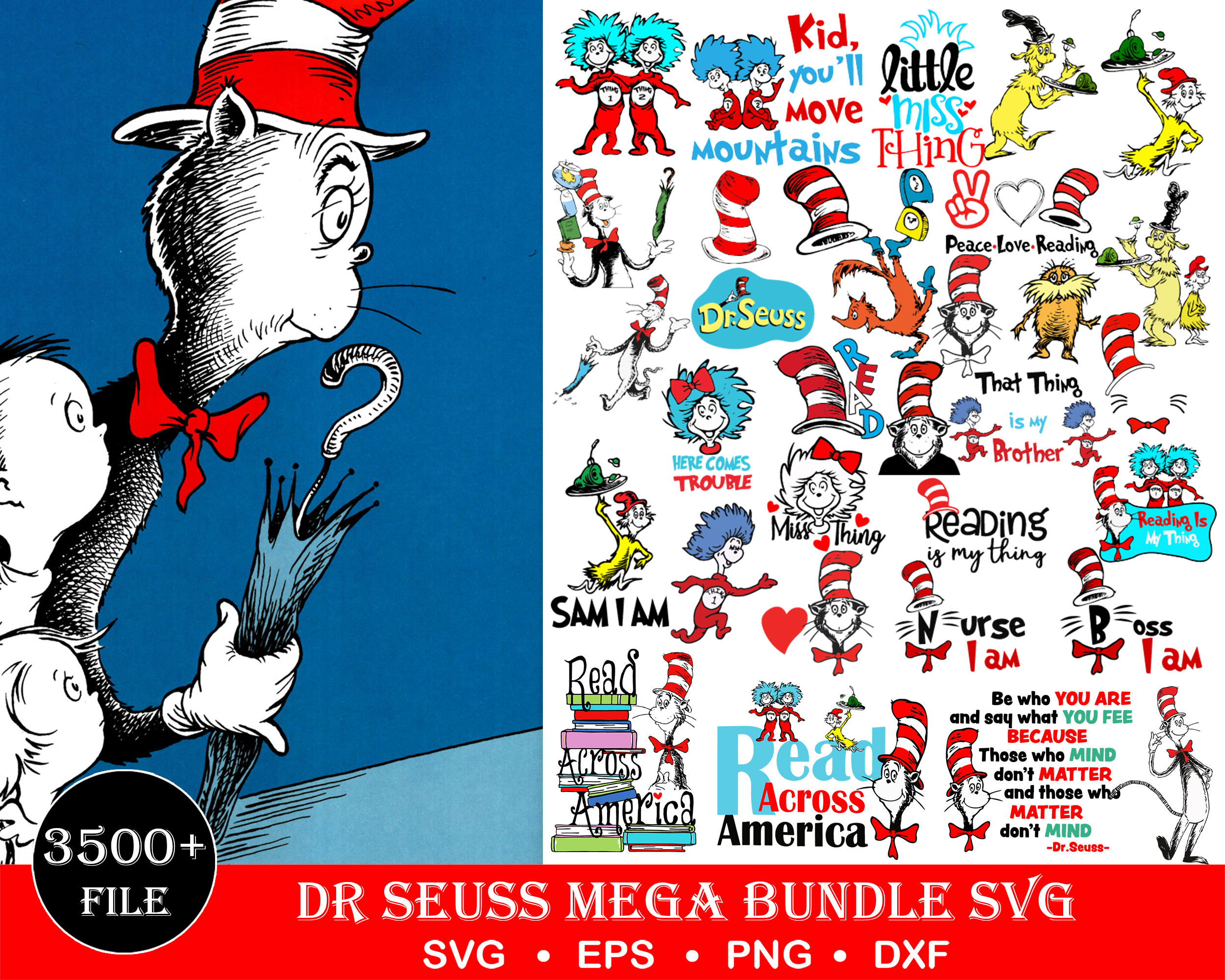 3500 Mega Dr Seuss Svg Bundle Layered Item, Dr. Seuss Quotes | Inspire ...