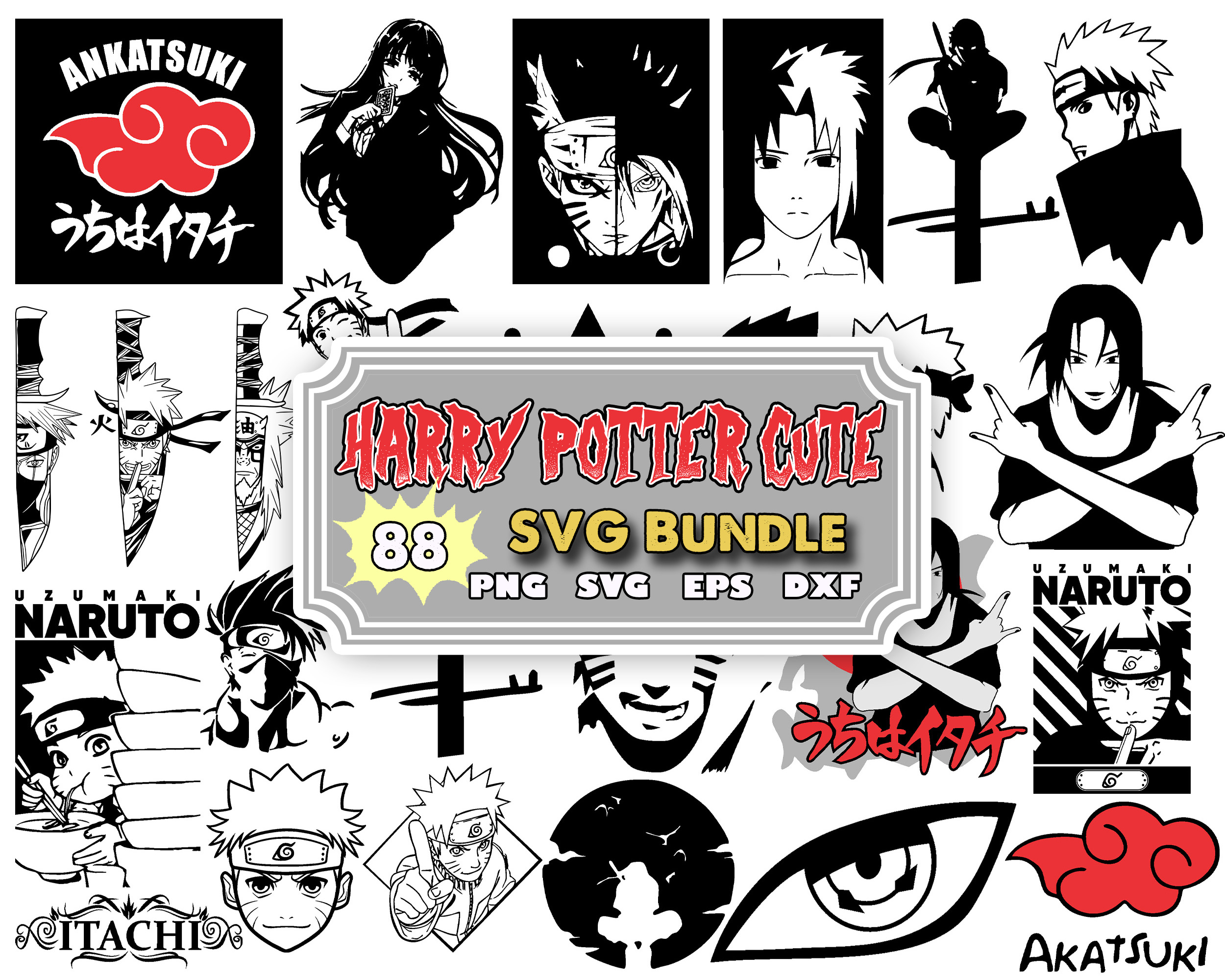 Naruto SVG Bundle, Anime Vector, Anime Cut file, Anime Clipa | Inspire ...