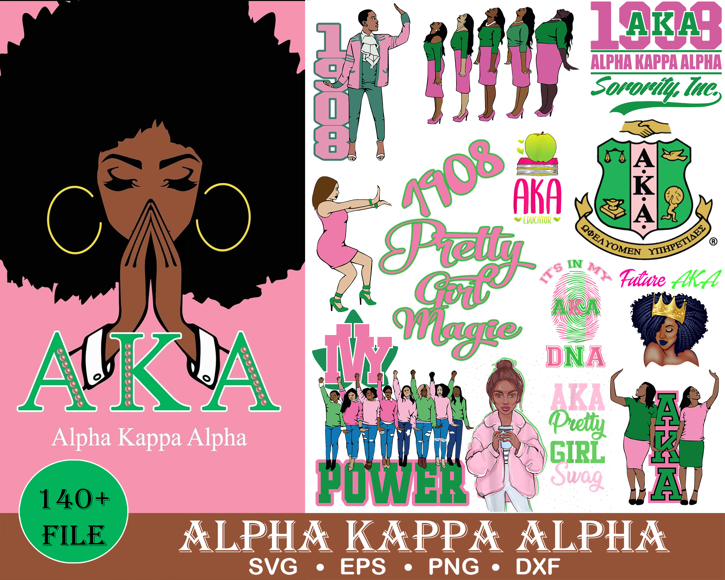 140 Alpha Kappa Alpha Pretty Girl Queen Svg, AKA Pretty Girl - Inspire ...