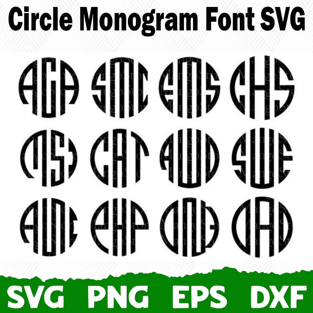 Circle Monogram Font, Round Logotype, Font svg, Silhouette, | Inspire ...