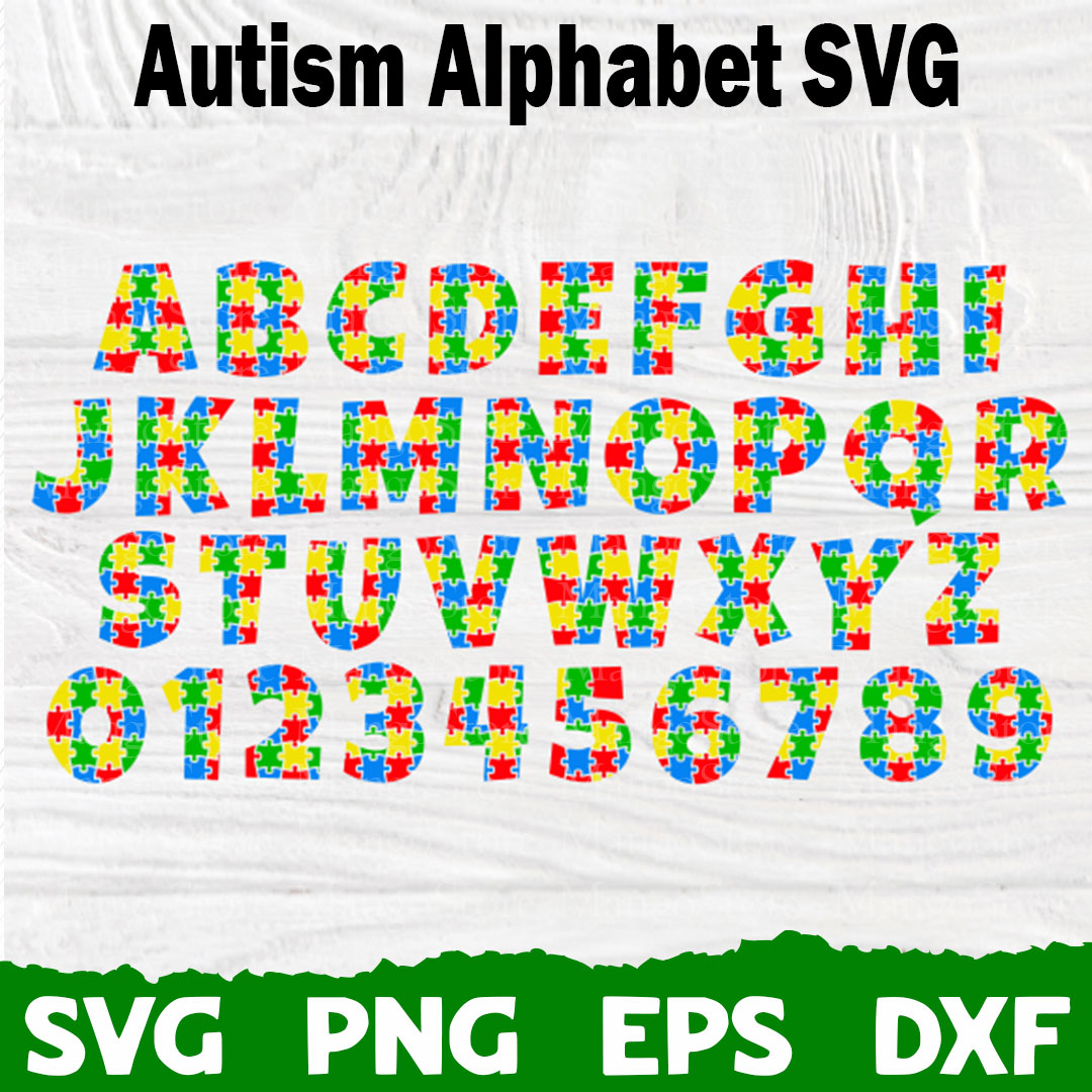 Autism Font, Autism Alphabet, Puzzle, Font svg, Silhouette, | Inspire ...
