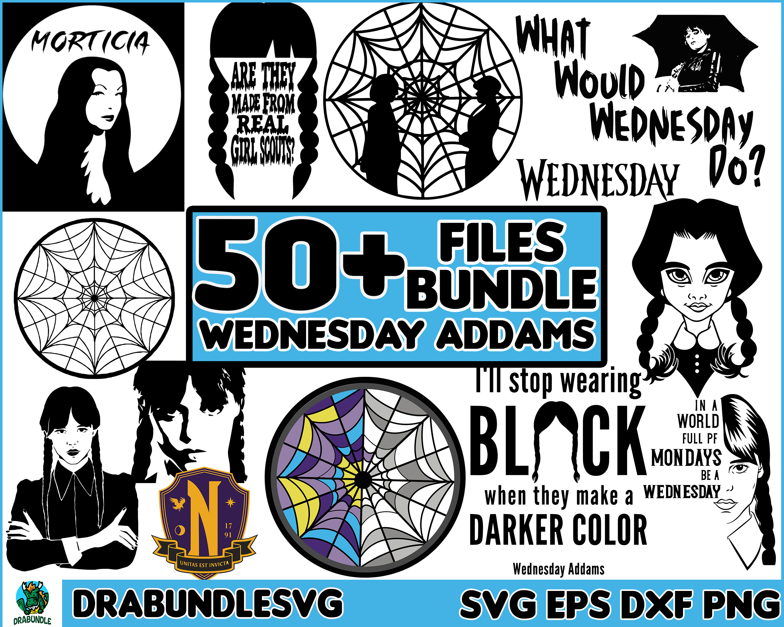 50 Wednesday Addams svg, Jenna Ortega, Addams Family svg,Wed | Inspire ...