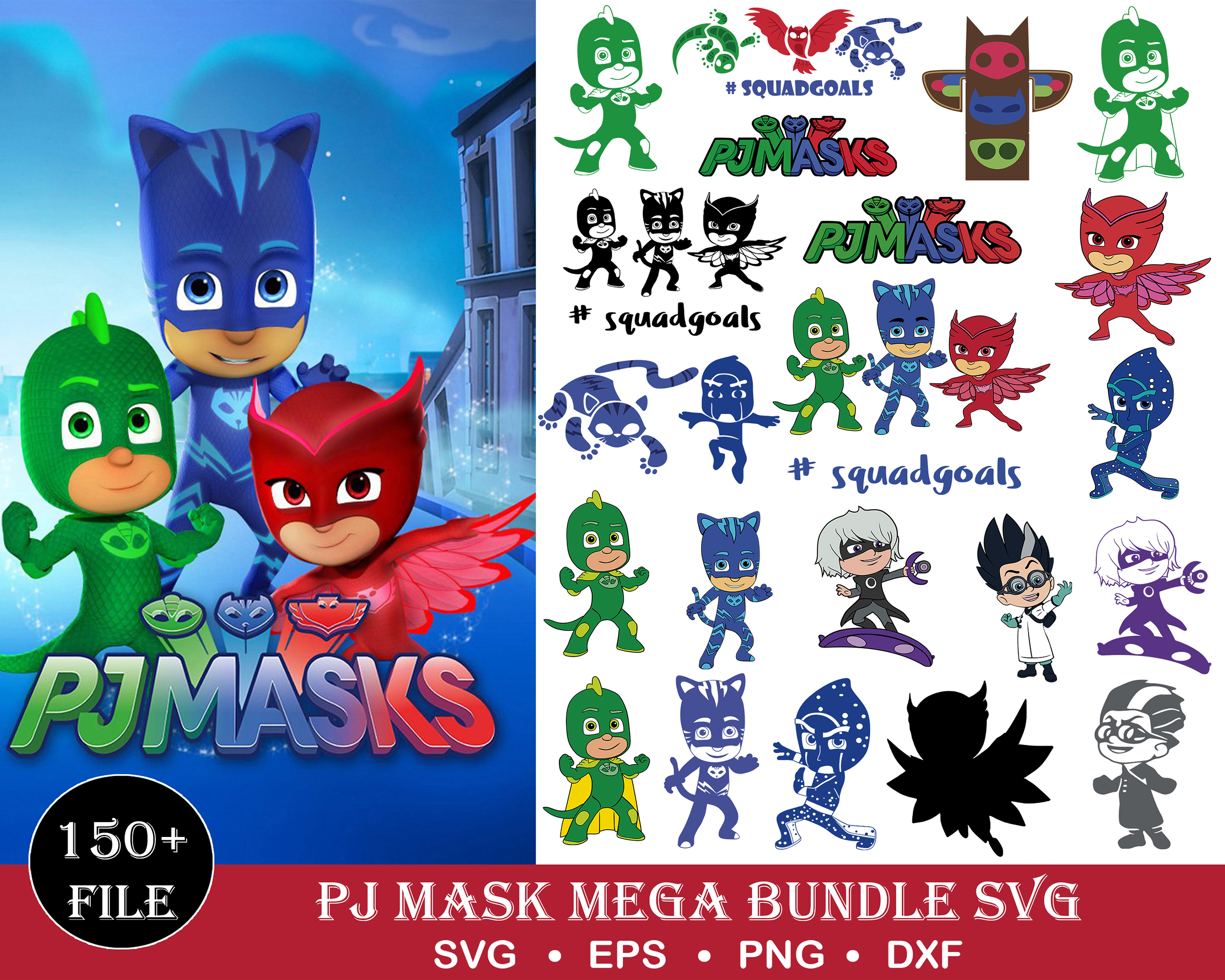 150 PJ Masks Svg Bundle, Pj Masks Svg Cricut, Pj Masks Svg, | Inspire ...