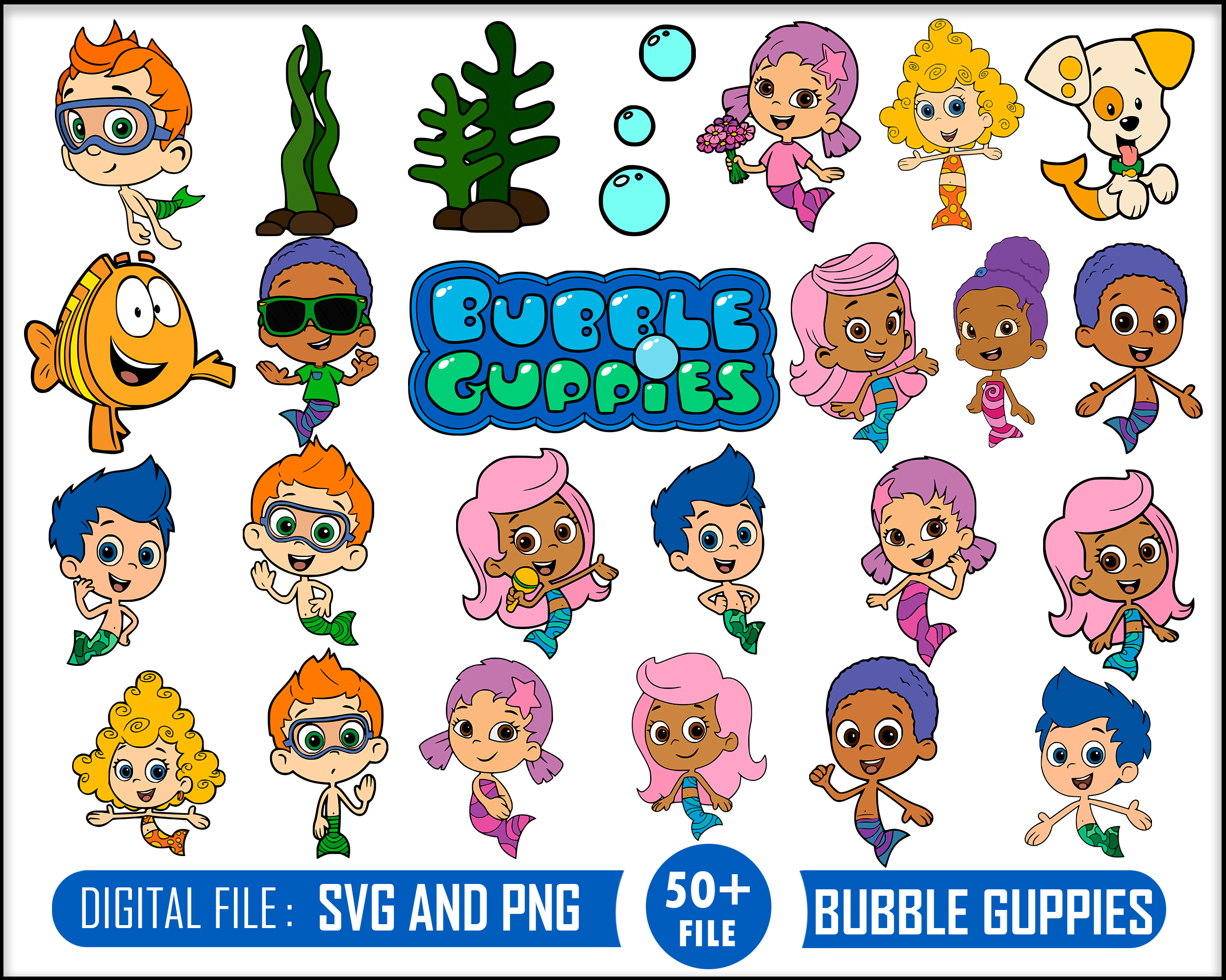 Bubble Guppies Applique Design