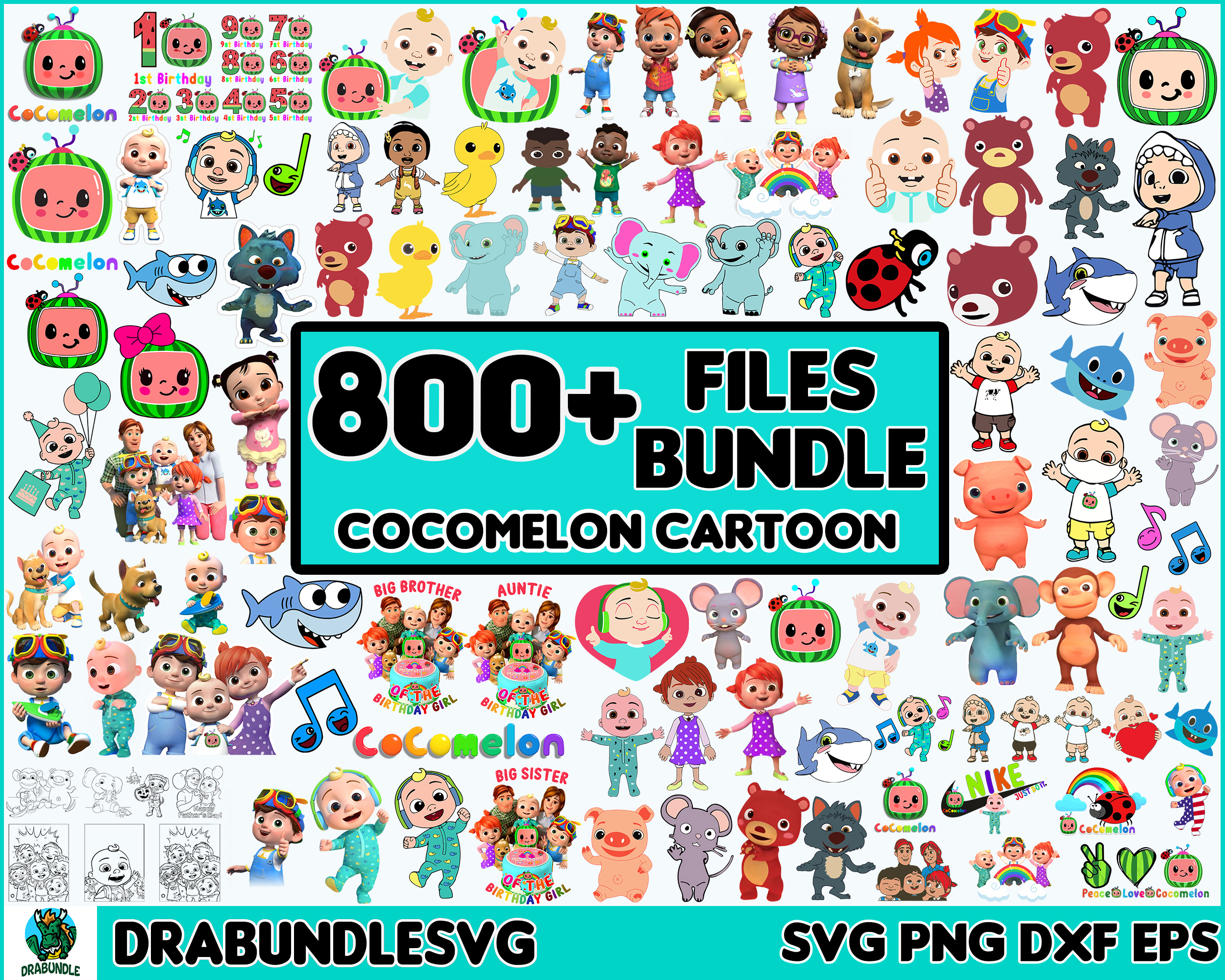 800 Cocomelon Bundle Svg, Cocomelon Svg, Cocomelon Jj Svg, C | Inspire ...