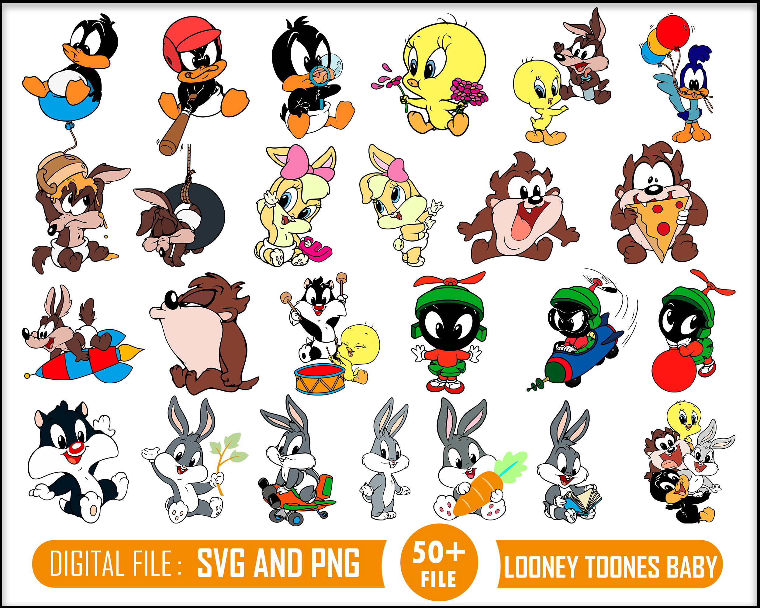 Looney Tunes Bundle Svg, Looney Tunes Svg, Baby Looney Svg, | Inspire ...