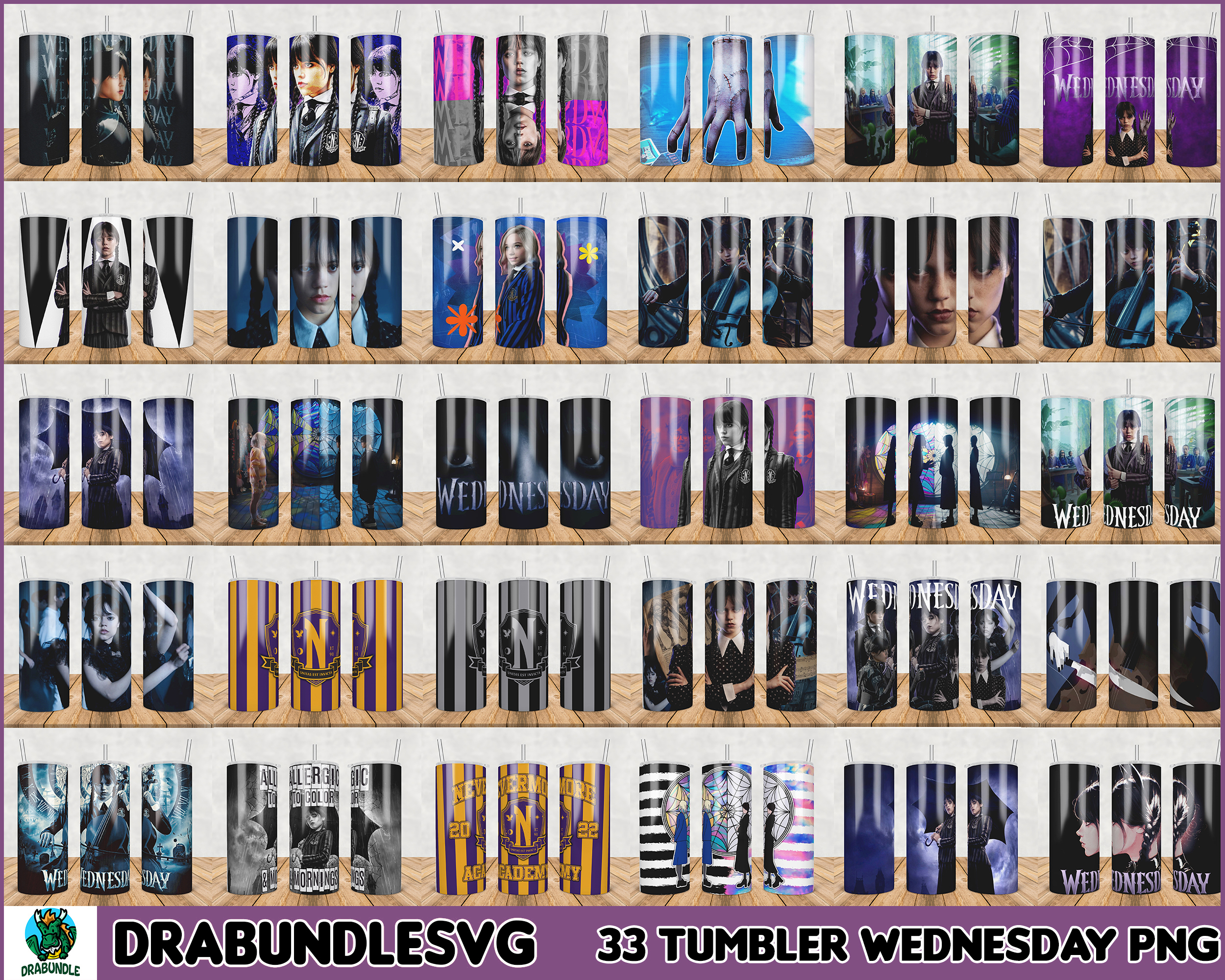 Wednesday 20oz wrap, Addams Family Design, Sublimation wrap, - Inspire ...