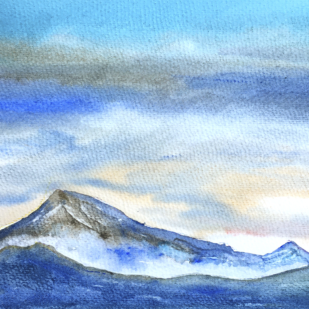 Mount Rainier National Park Original Watercolor painting - Inspire Uplift