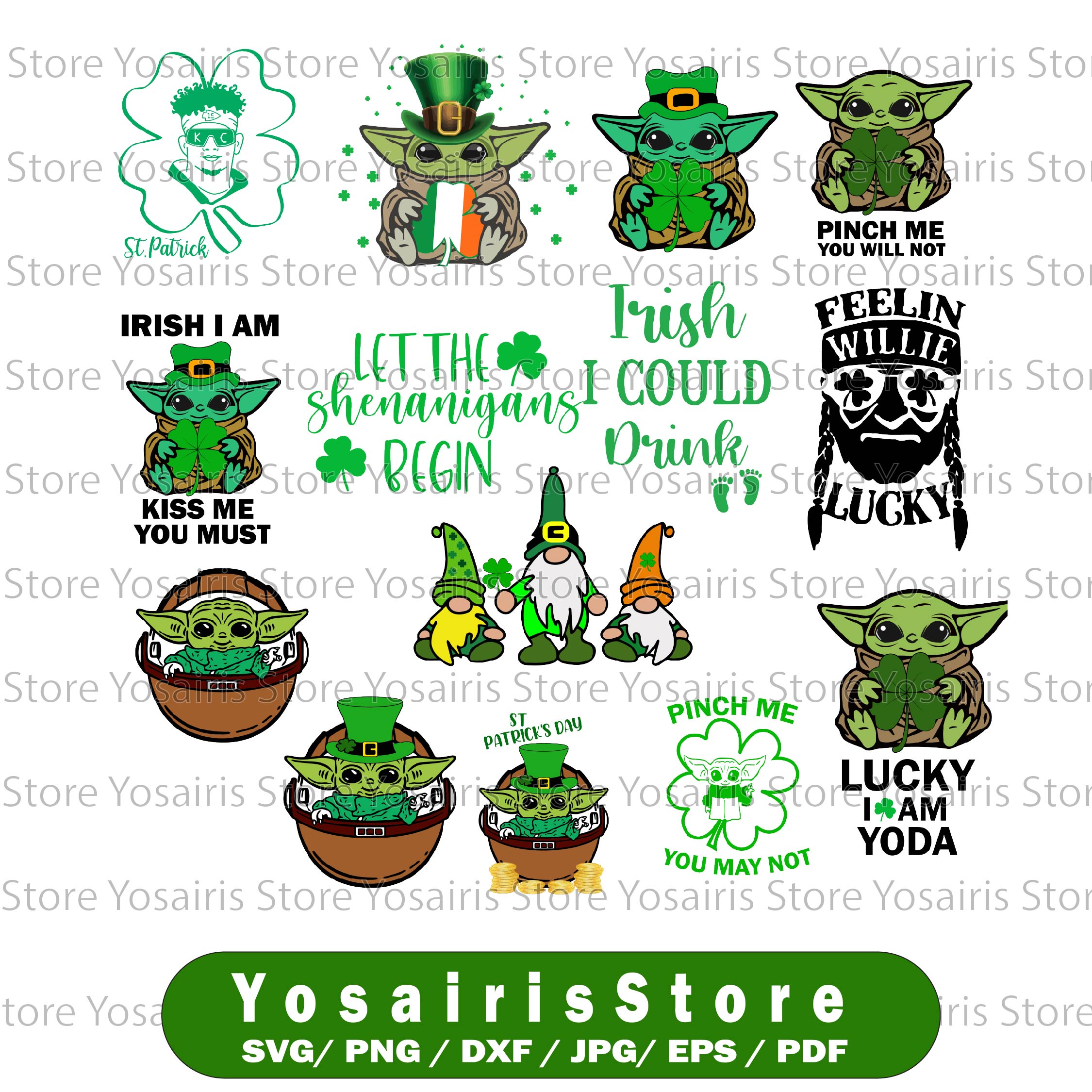 Baby Yoda St Patrick Day Bundle PNG, Irish Baby Yoda , Patri | Inspire ...