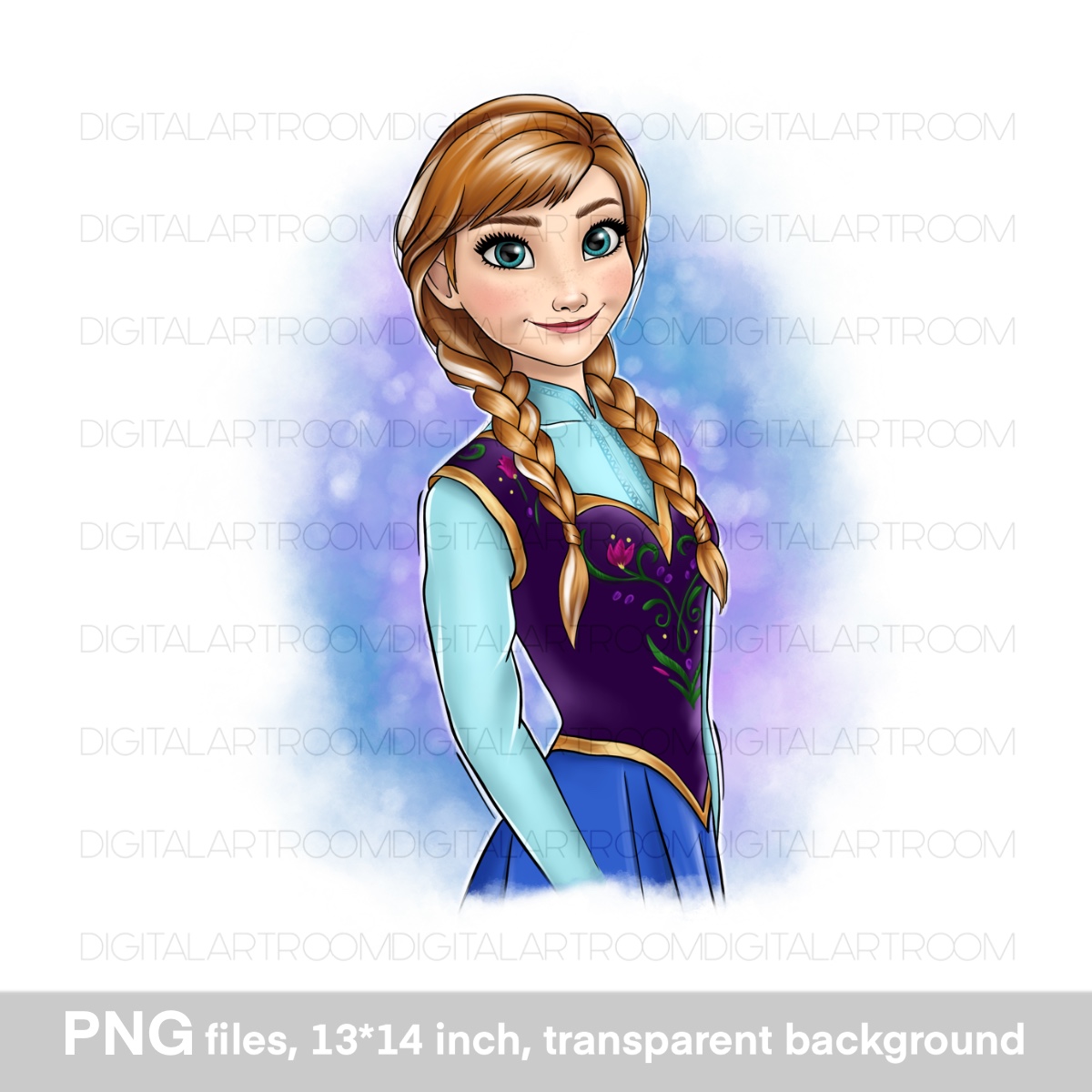 Cartoon princess Anna PNG sublimation design | Inspire Uplift
