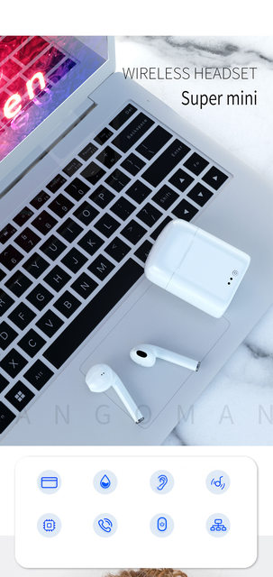 White Digital Bluetooth Headset 5.0 Stereo Wireless In-Ear H | Inspire ...