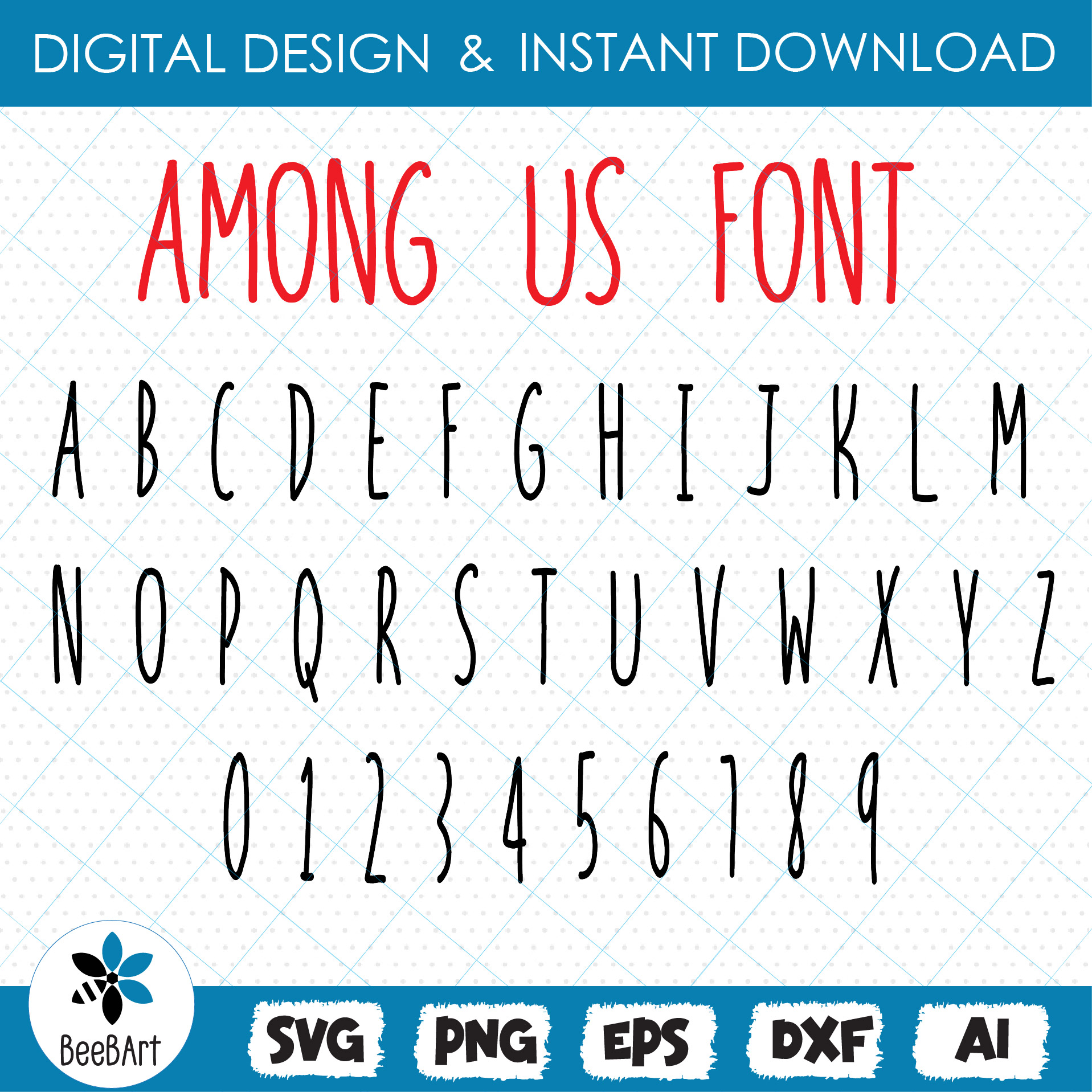 Among Us Font, ttf svg png font, Among us alphabet, Among us - Inspire ...