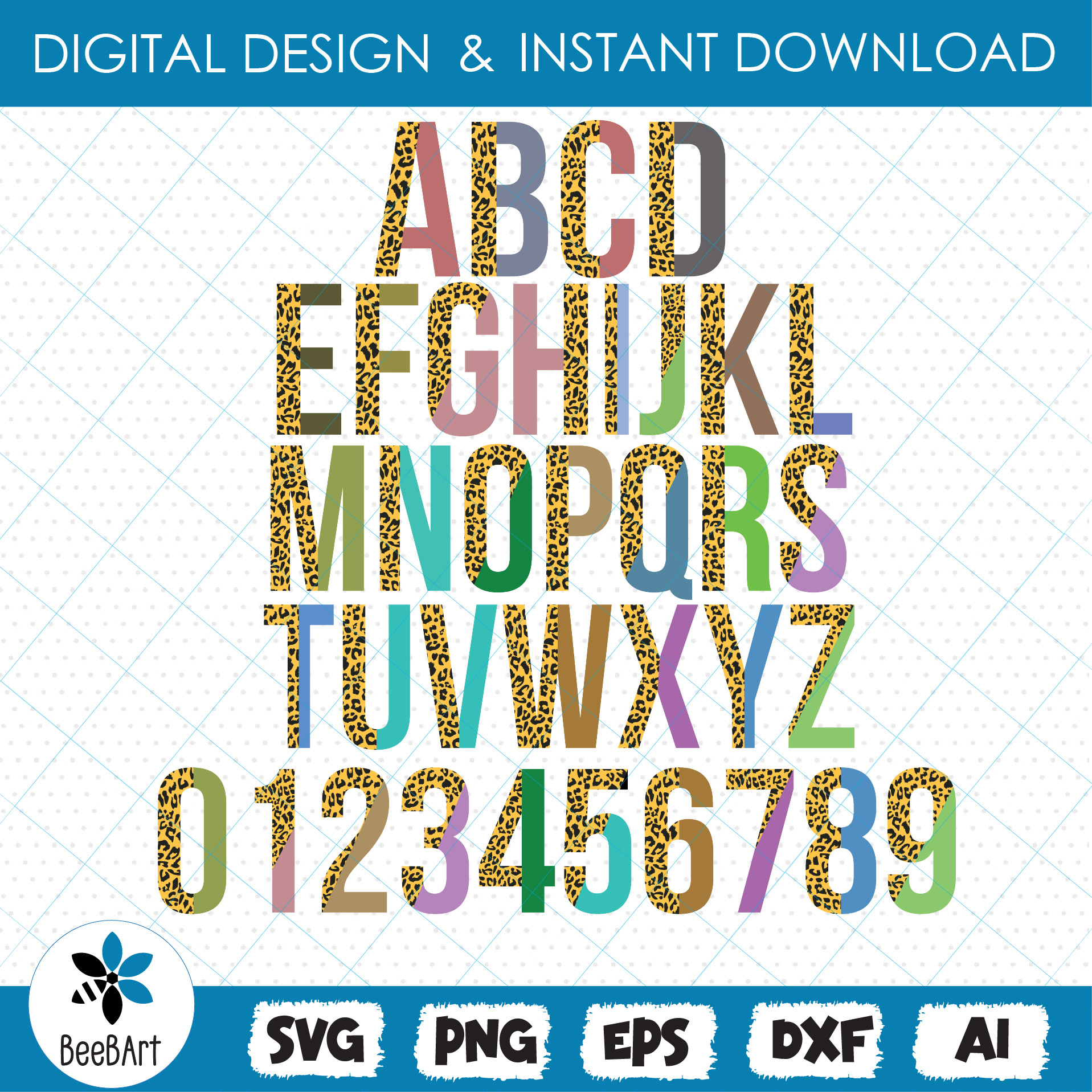 Multicolors and Leopard Alphabet PNG, Leopard Alphaset PNG F | Inspire ...
