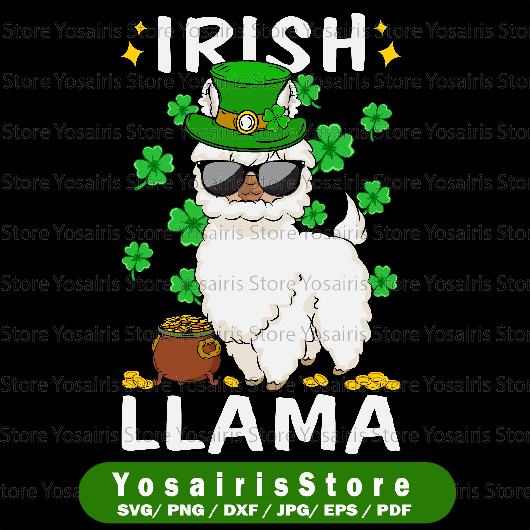 Lucky Irish Llama PNG, Shamrock St Patrick Day Png, St Patri - Inspire ...