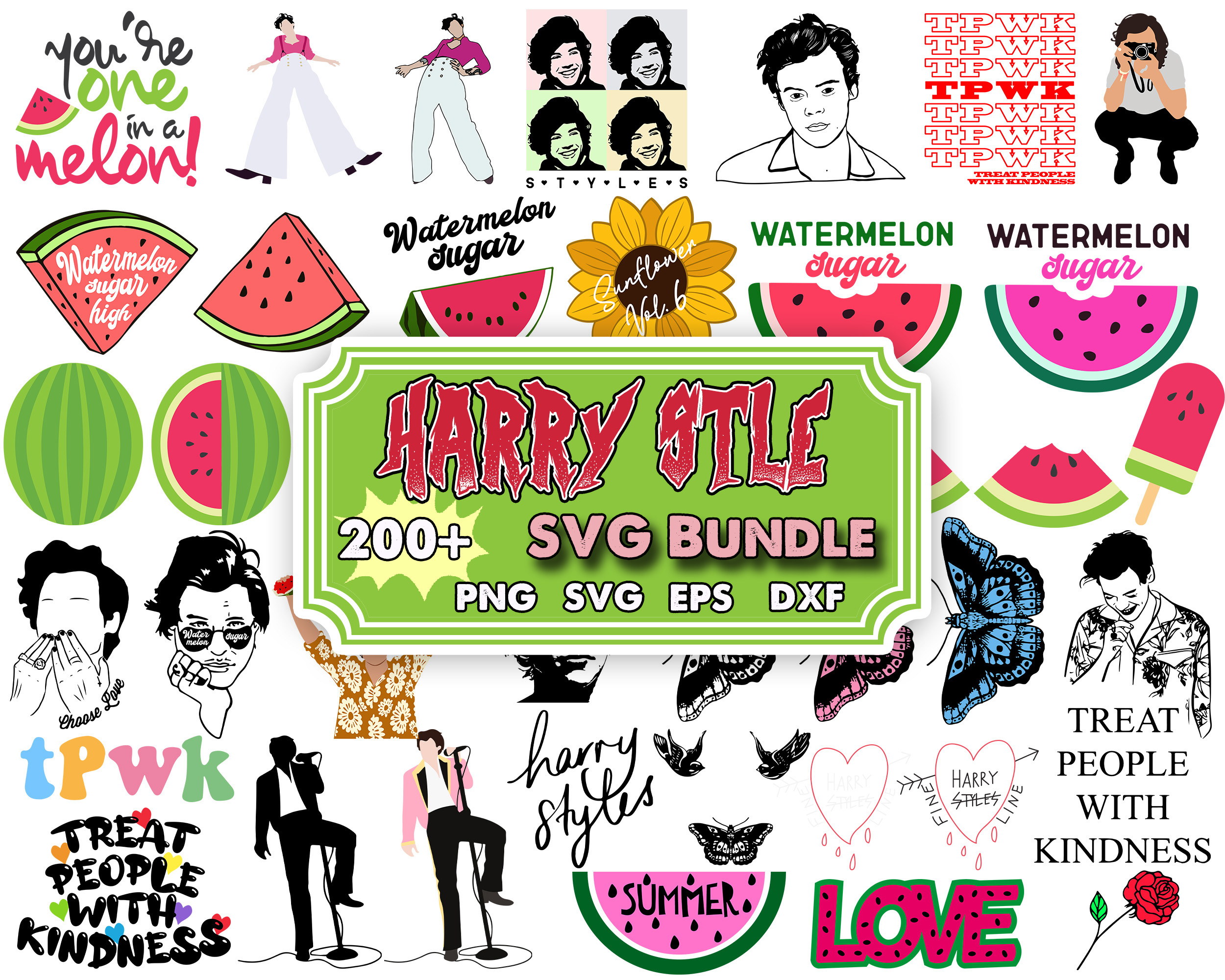 200 Harry Svg Bundle Layered Item, HarryStyles Clipart, Silh | Inspire ...