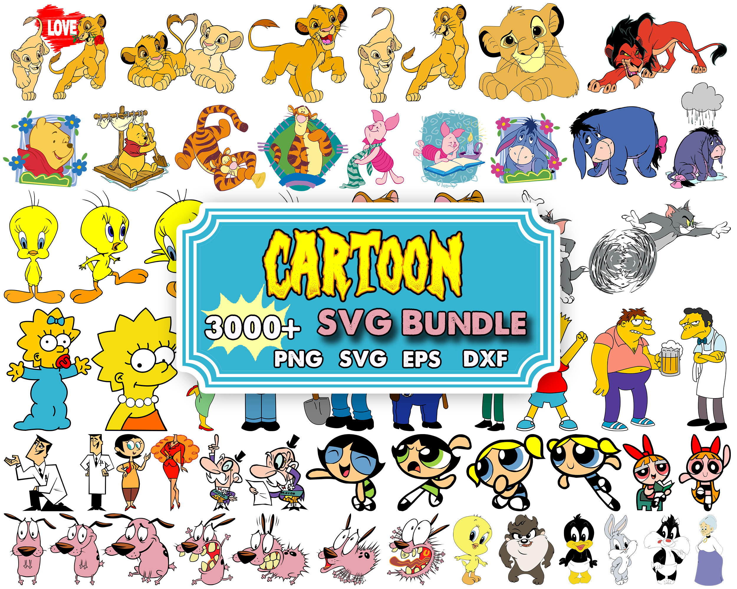 3160 Bundle Cartoon SVG, Cartoon Vector, Cartoon Cut file, C - Inspire ...