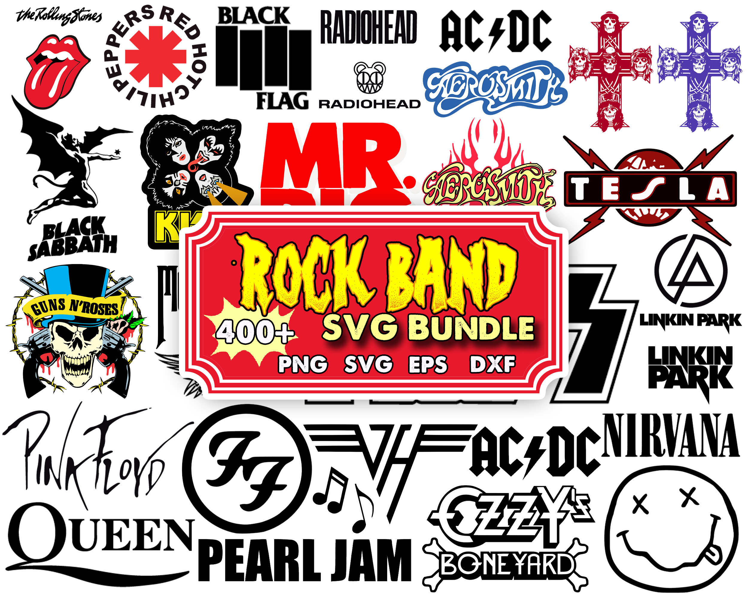400 Bundle Rock Band Logo svg files for cricut,svg for shirt - Inspire ...
