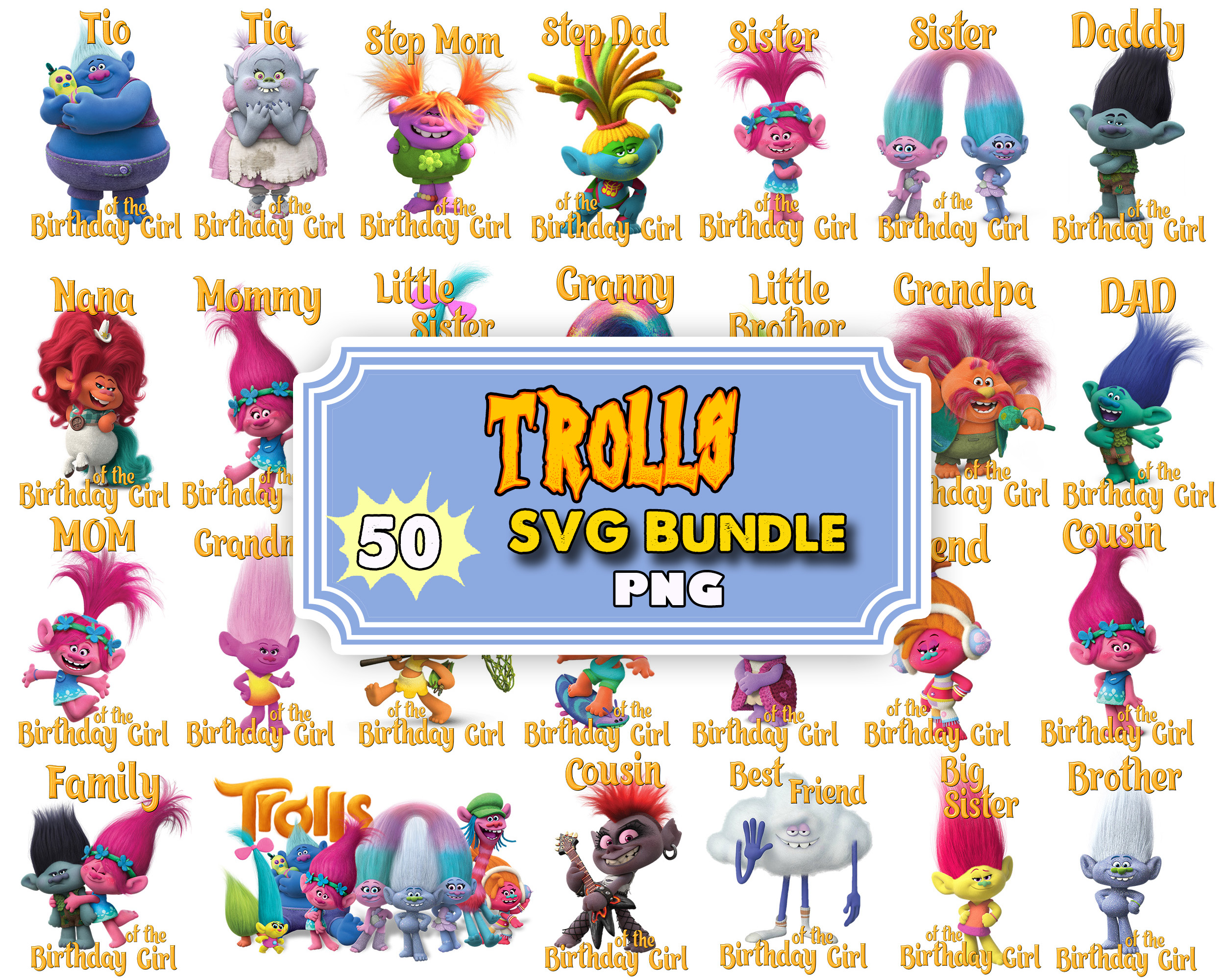 Trolls PNG Clipart, Trolls Printable Images Instant Download | Inspire ...