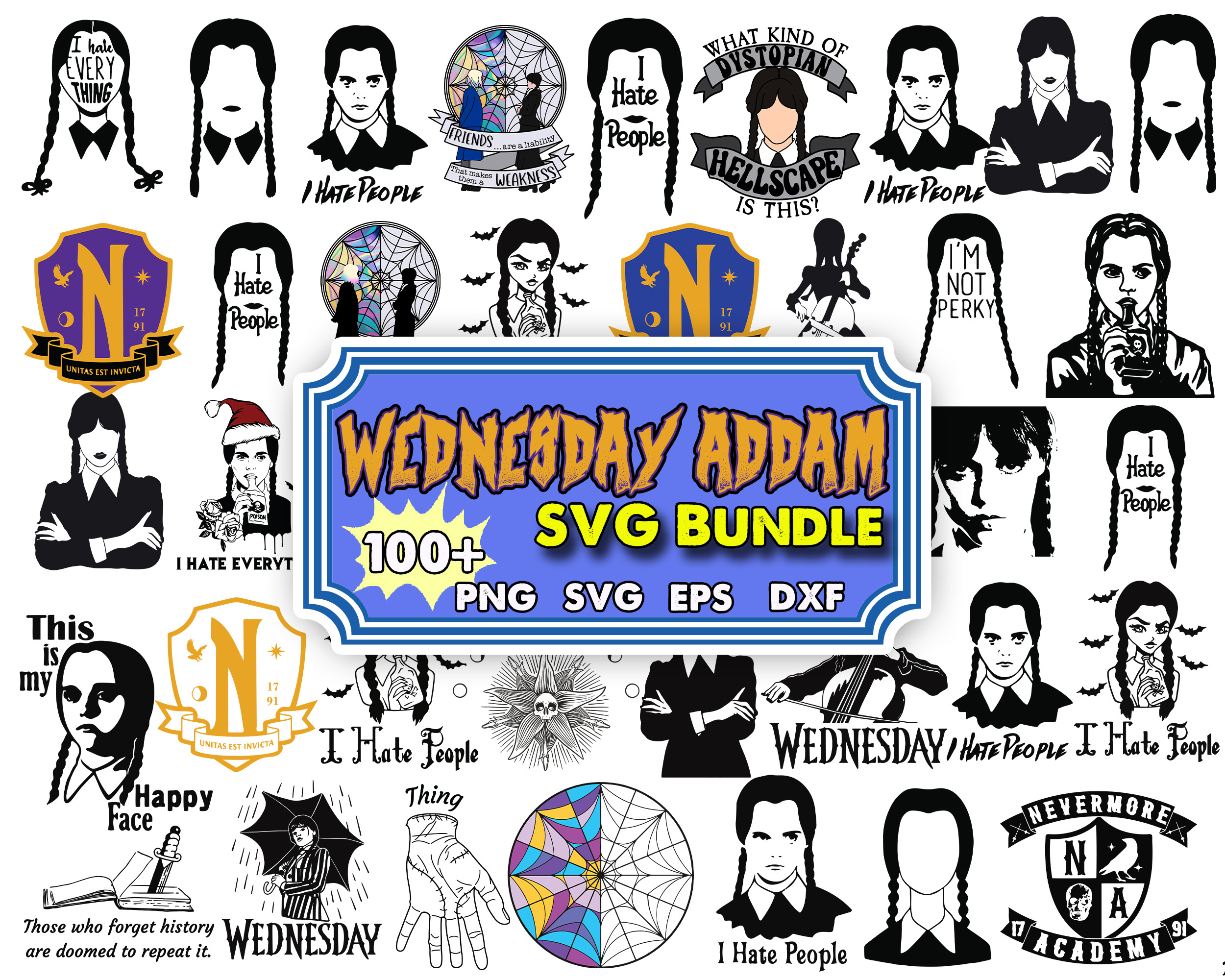 100 Wednesday Addams Svg, Jenna Ortega, Addams Family svg, p | Inspire ...