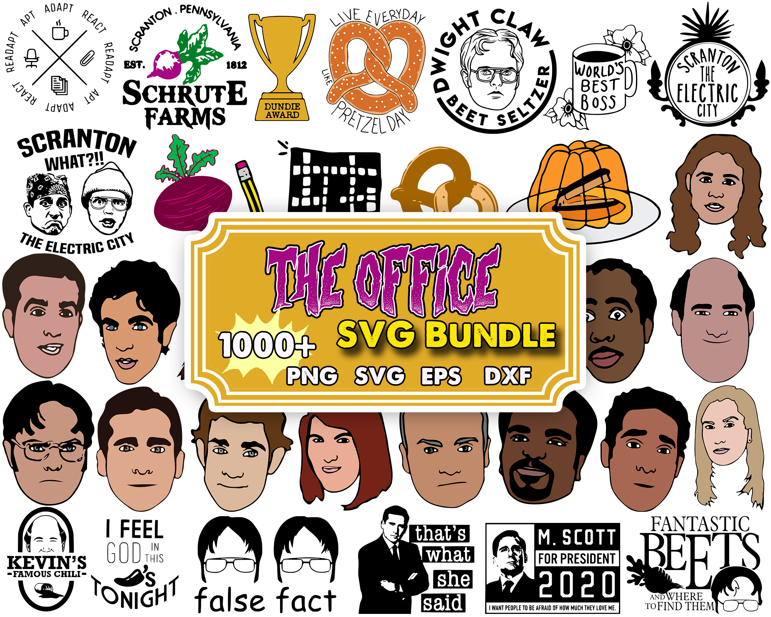 1000 THE OFFICE Bundle SVG, The Office Svg Files for Cricut, | Inspire ...