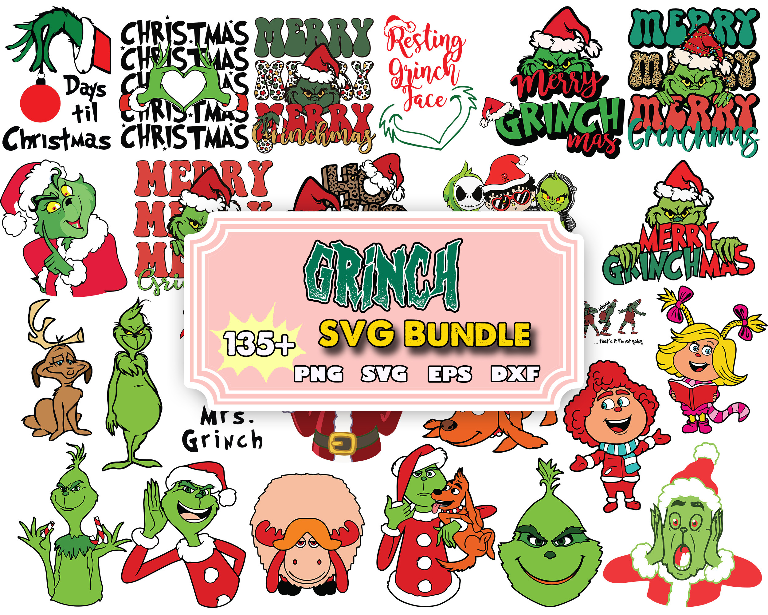 135 The Grinch Svg Bundle Layered Item, Clipart, Cricut, Dig | Inspire ...