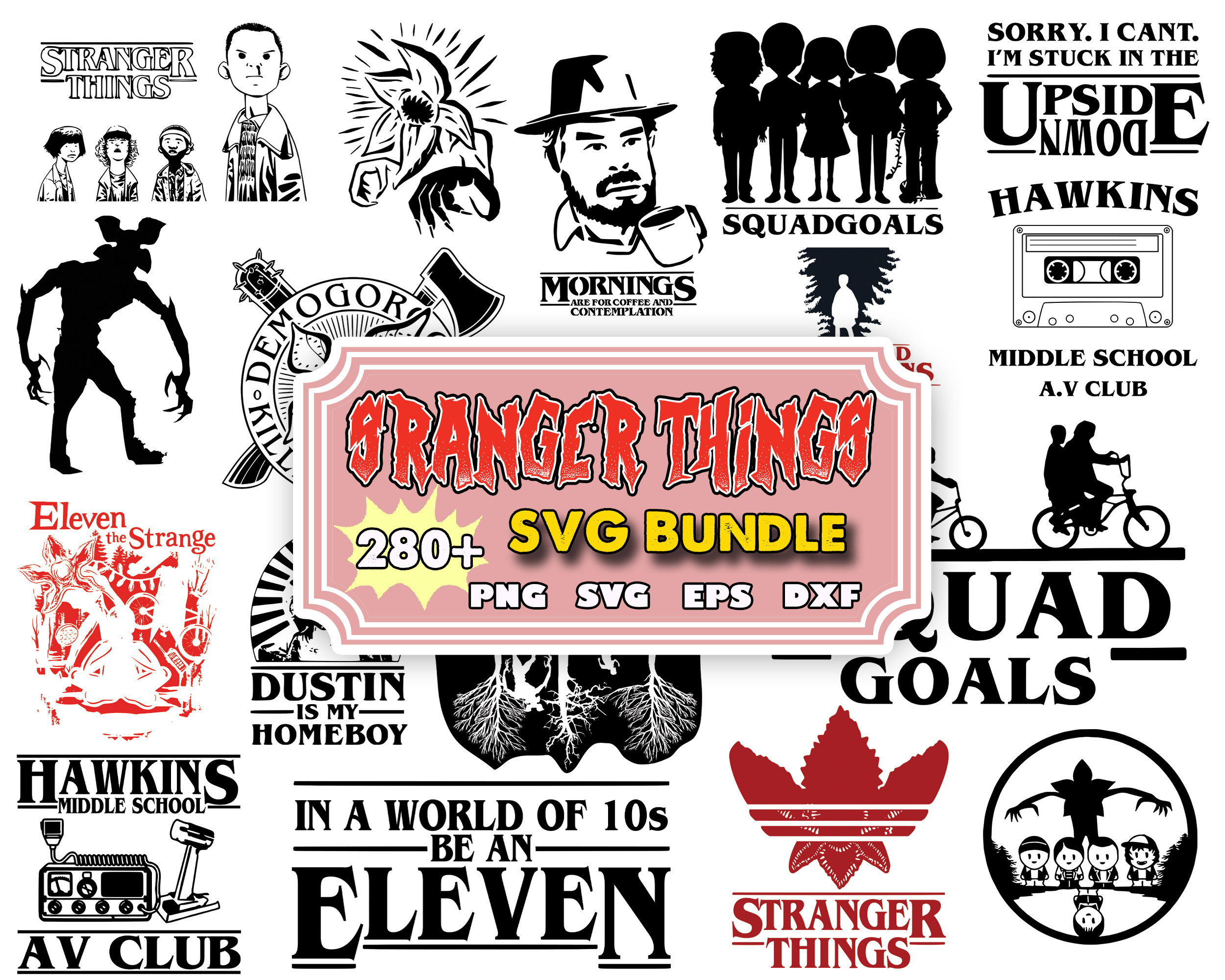 280 Bundle Stranger Things Silhouette SVG file, Stranger Thi - Inspire Uplift