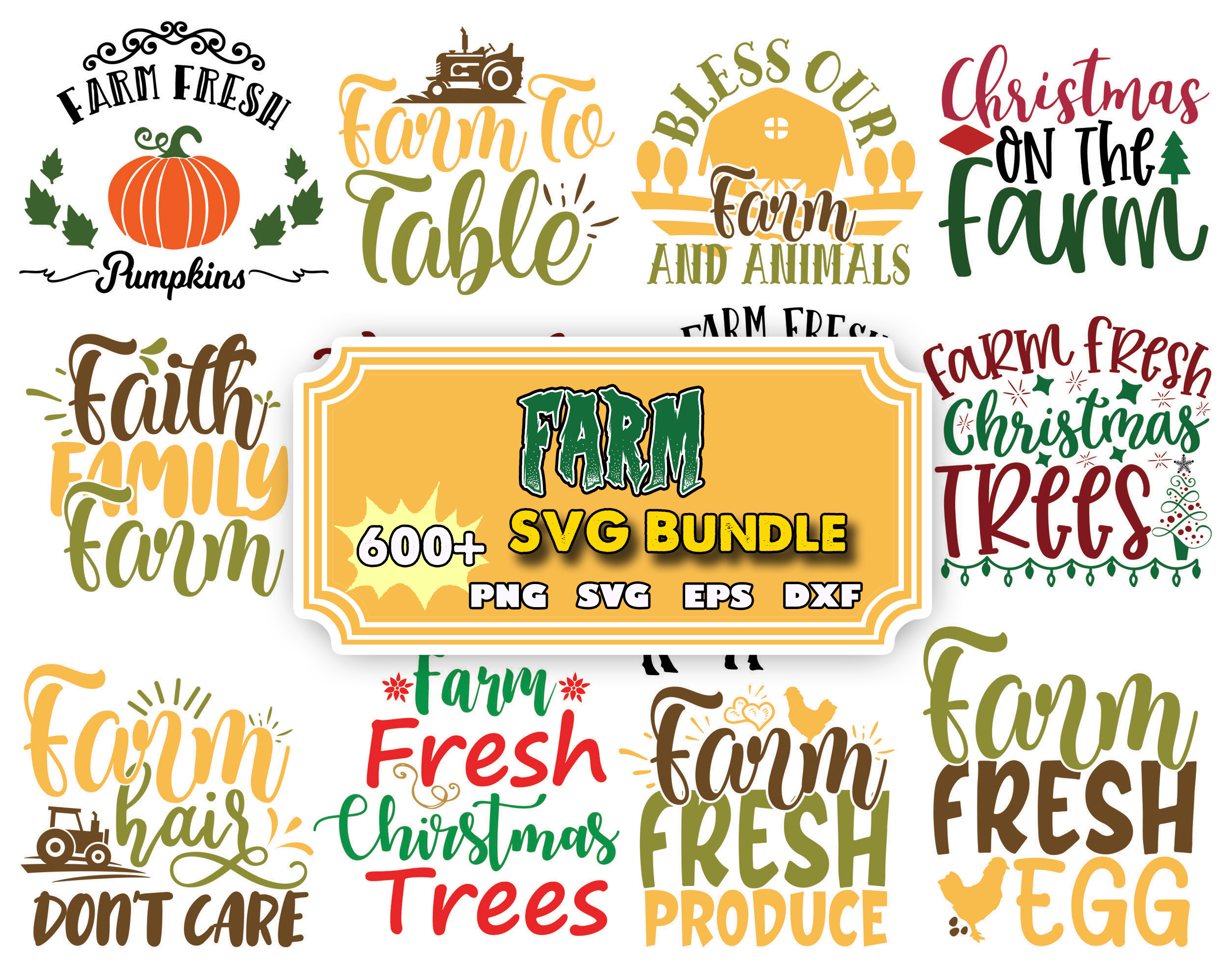 600 Farm Life SVG Bundle, Farm svg Bundle, Farmhouse Quotes | Inspire ...