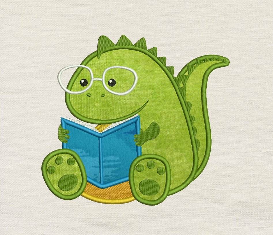 Dinosaur read embroidery design 3 Sizes reading pillow-INSTA | Inspire ...