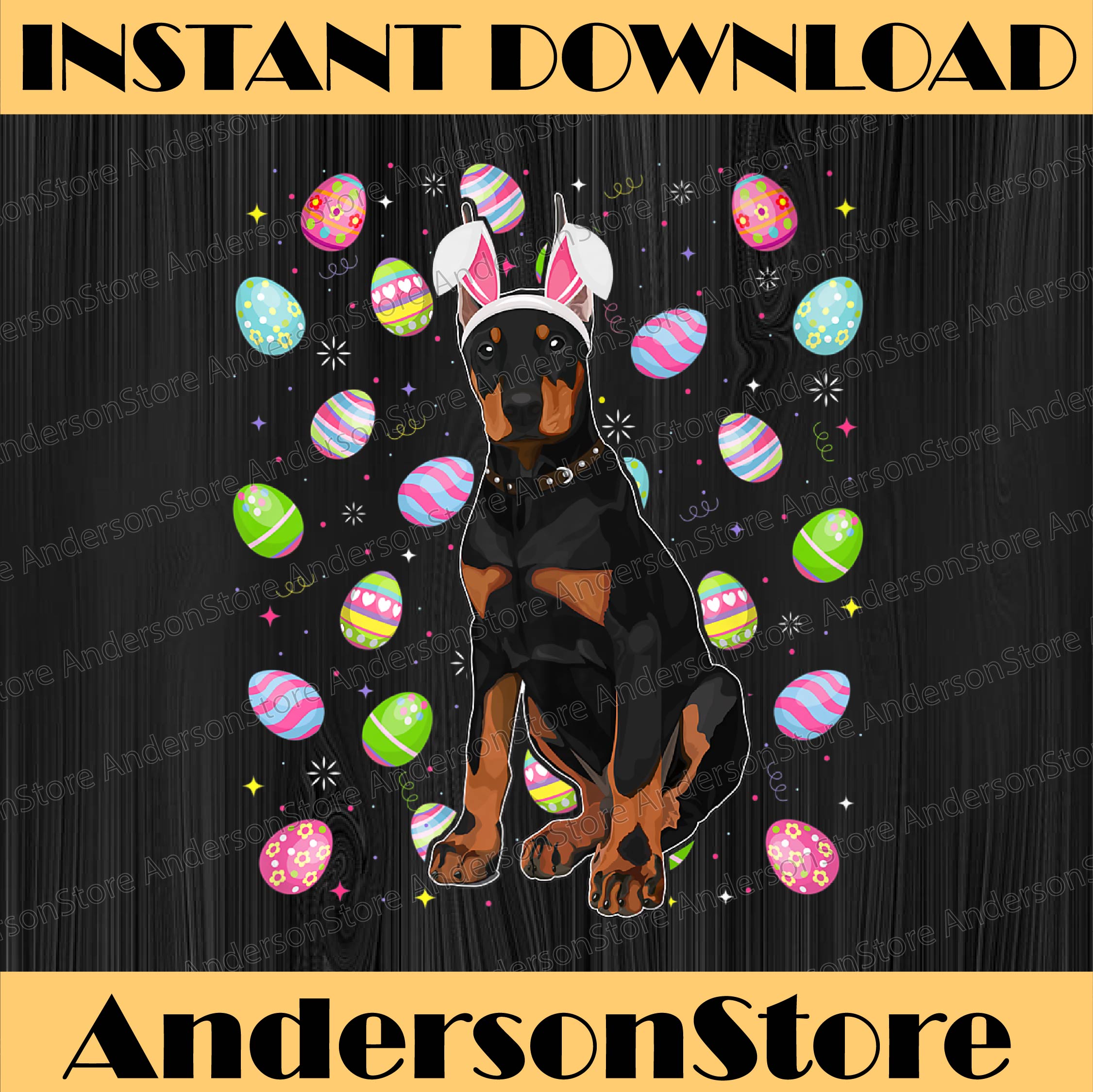 Doberman Dog Easter Egg Lover Funny Doberman Easter Sunday E | Inspire ...