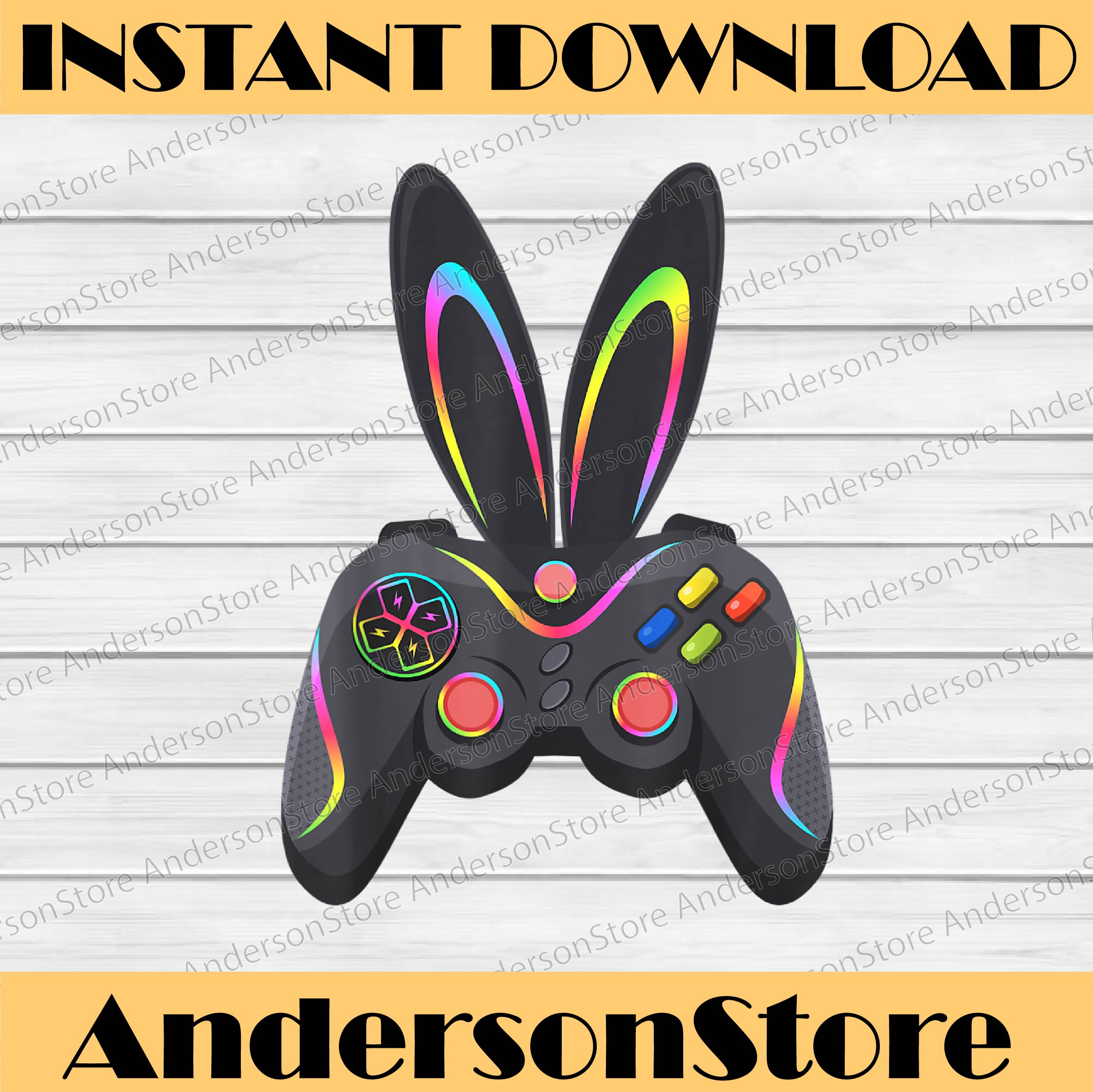 Gaming Controller With Bunny Ears Funny Easter Video Game Ea - Inspire ...