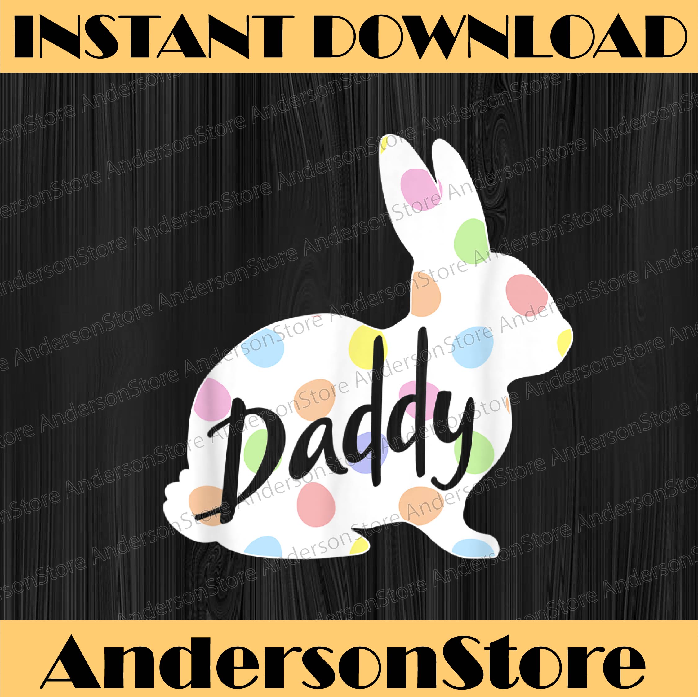 Daddy Bunny Easter Egg Polka Dot Bunny Rabbit Father Dad Eas - Inspire ...