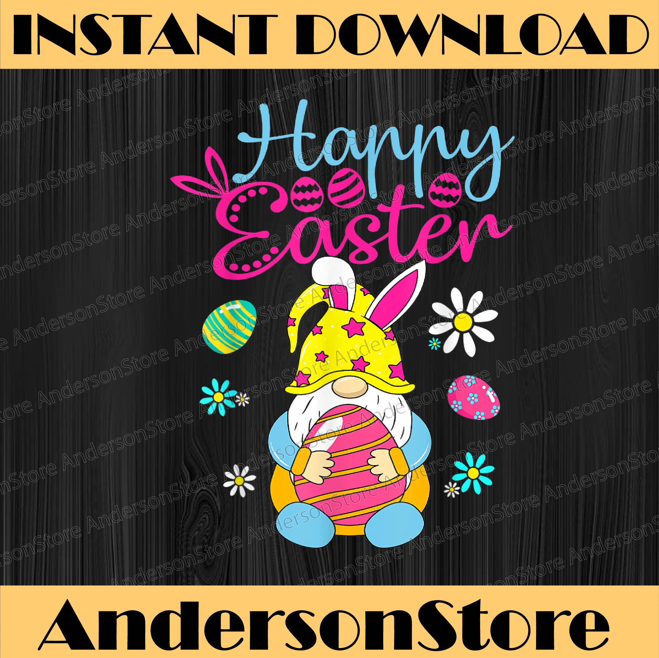 Happy Easter Day Bunny Spring Gnome Easter Egg Hunting Easte | Inspire ...