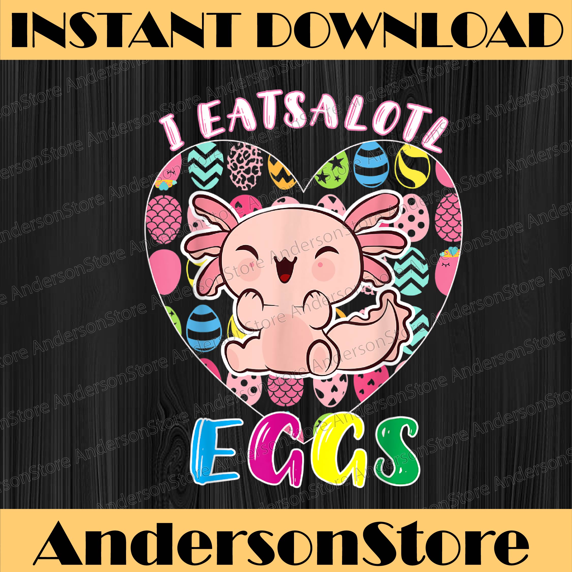 Easter Axolotl, I Eatsolotl Eggs, Cute Kawaii Axolotl Easter | Inspire ...