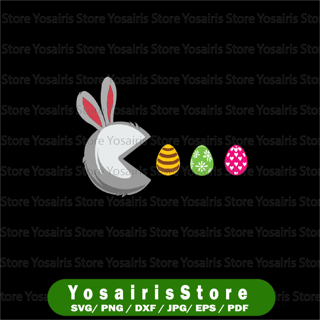 Pac-Man Easter Day Svg, Happy Easter Day Bunny Egg Funny Boy | Inspire ...