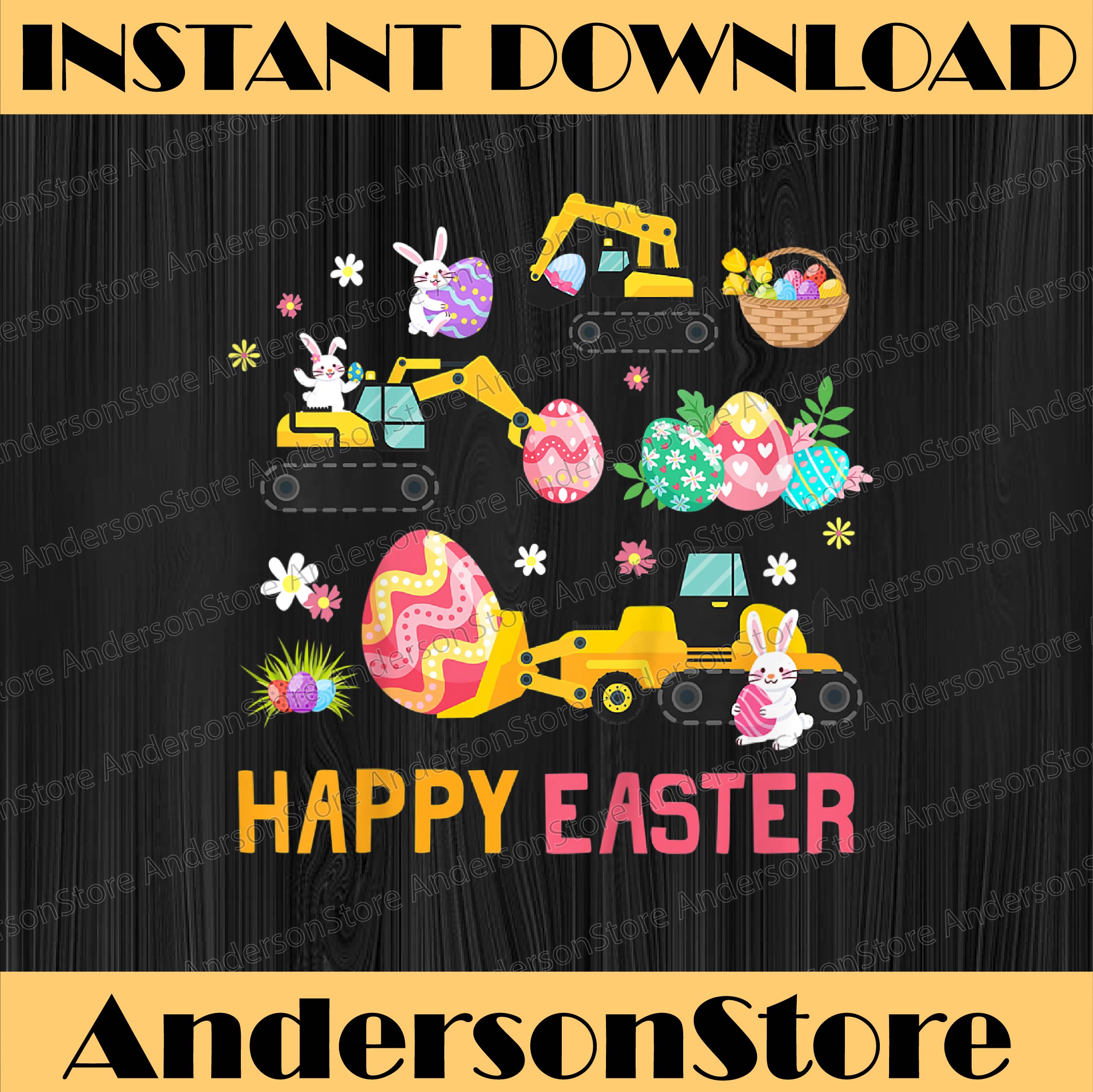 Happy Easter Construction Crane Truck Easter Day Png, Happy - Inspire ...