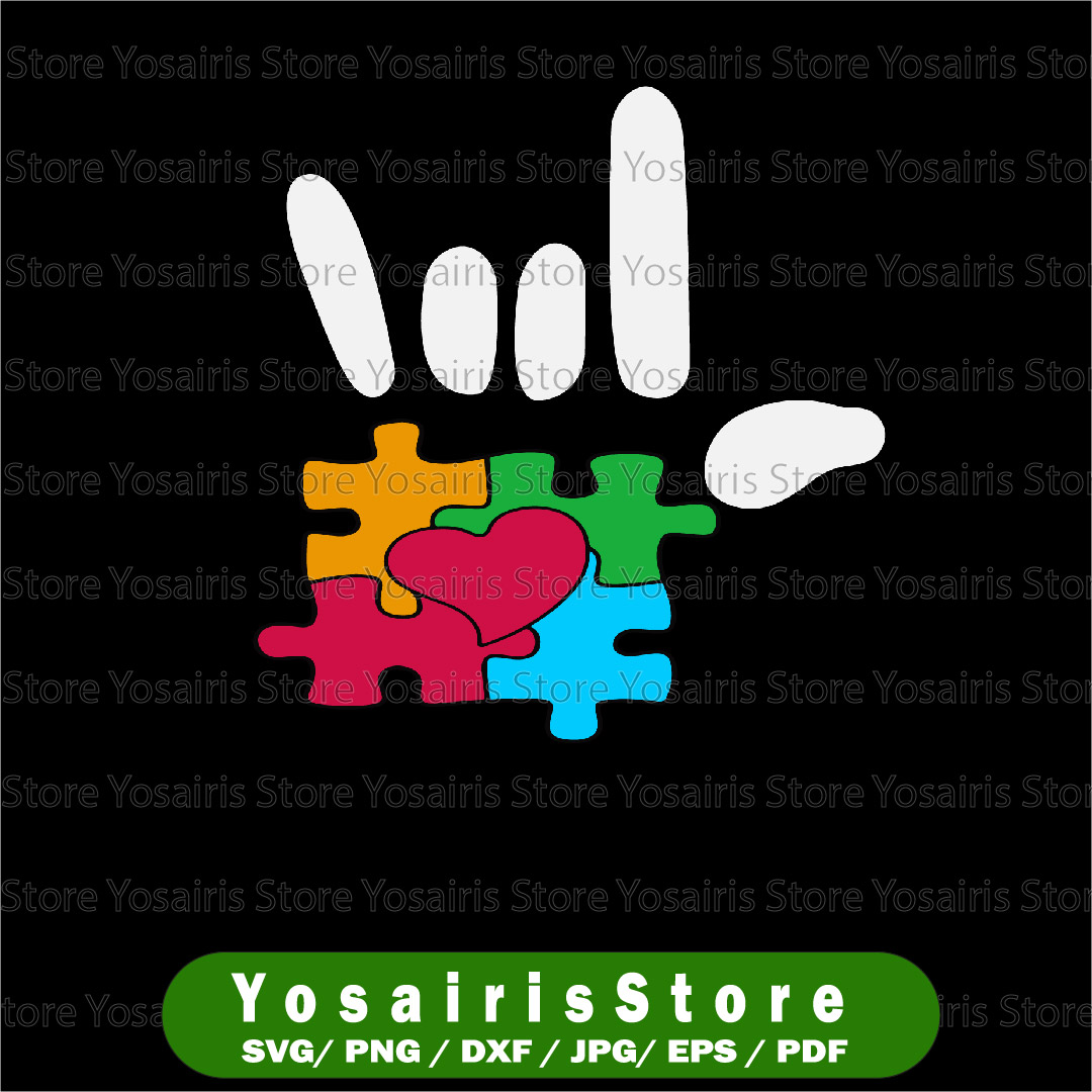 Autism Awareness Hand Rock and Roll Puzzle Pieces Png - INST | Inspire ...