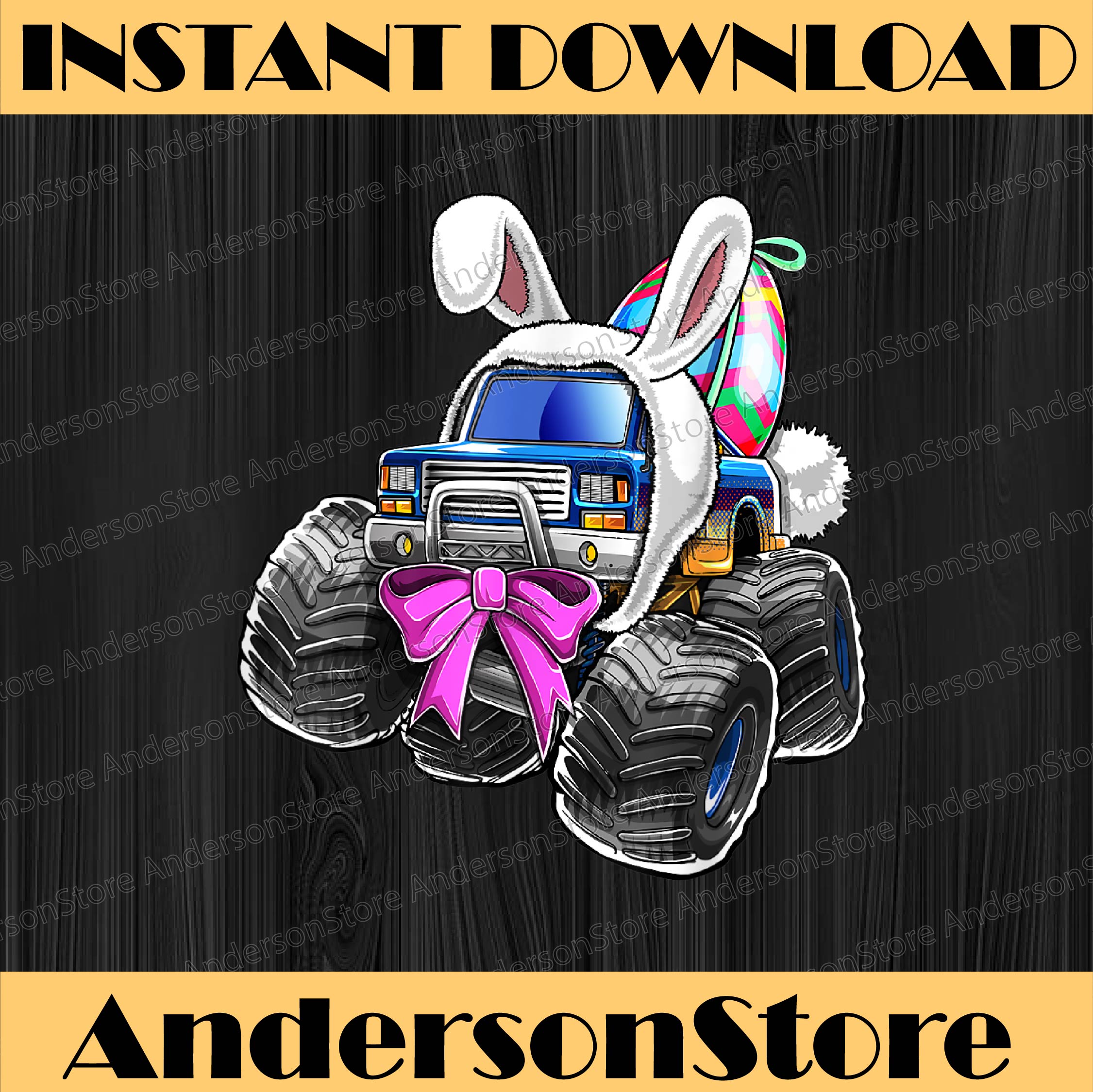 Happy Easter Monster Truck Easter Bunny Costume and Egg Boys | Inspire ...