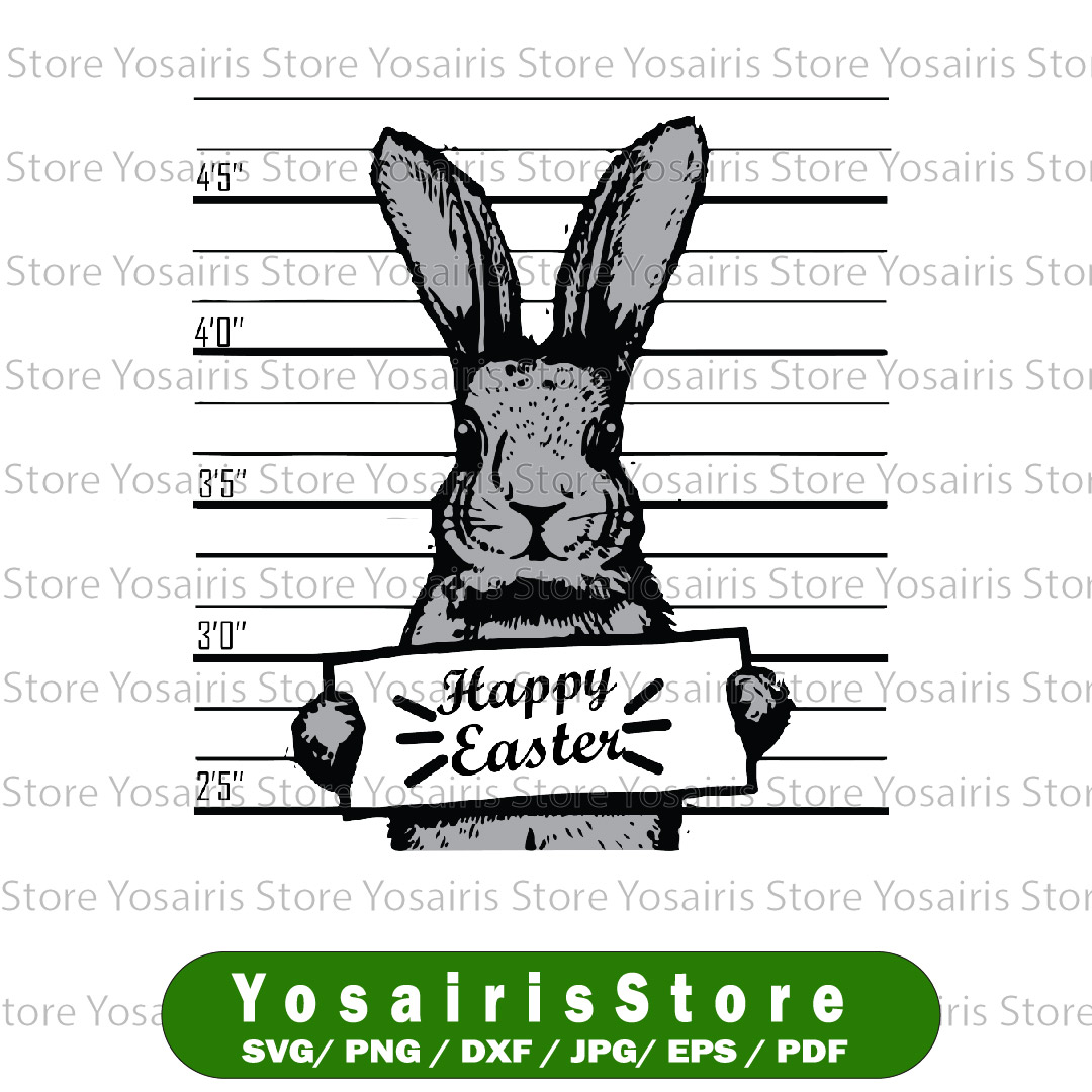 Happy Easter Bunny Mugshot Png, Rabbit Kids Design Png, East | Inspire ...