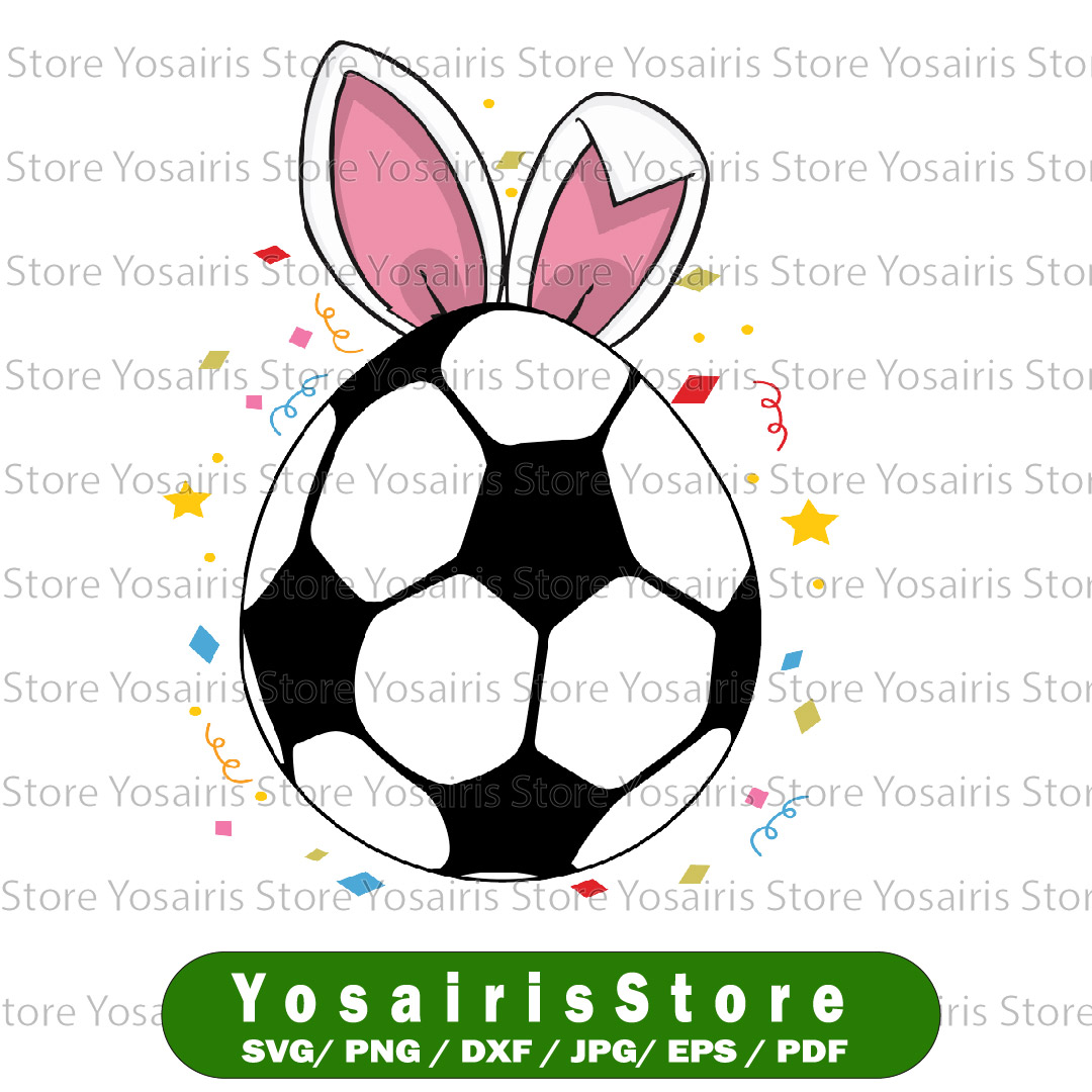 Easter soccer Ball Svg, Egg Bunny Ears Svg, Funny Gifts Play | Inspire ...