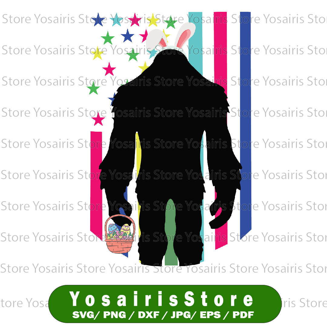 Bigfoot Ester Egg Svg, Funny Easter Day Love Sasquatch Bunny | Inspire ...