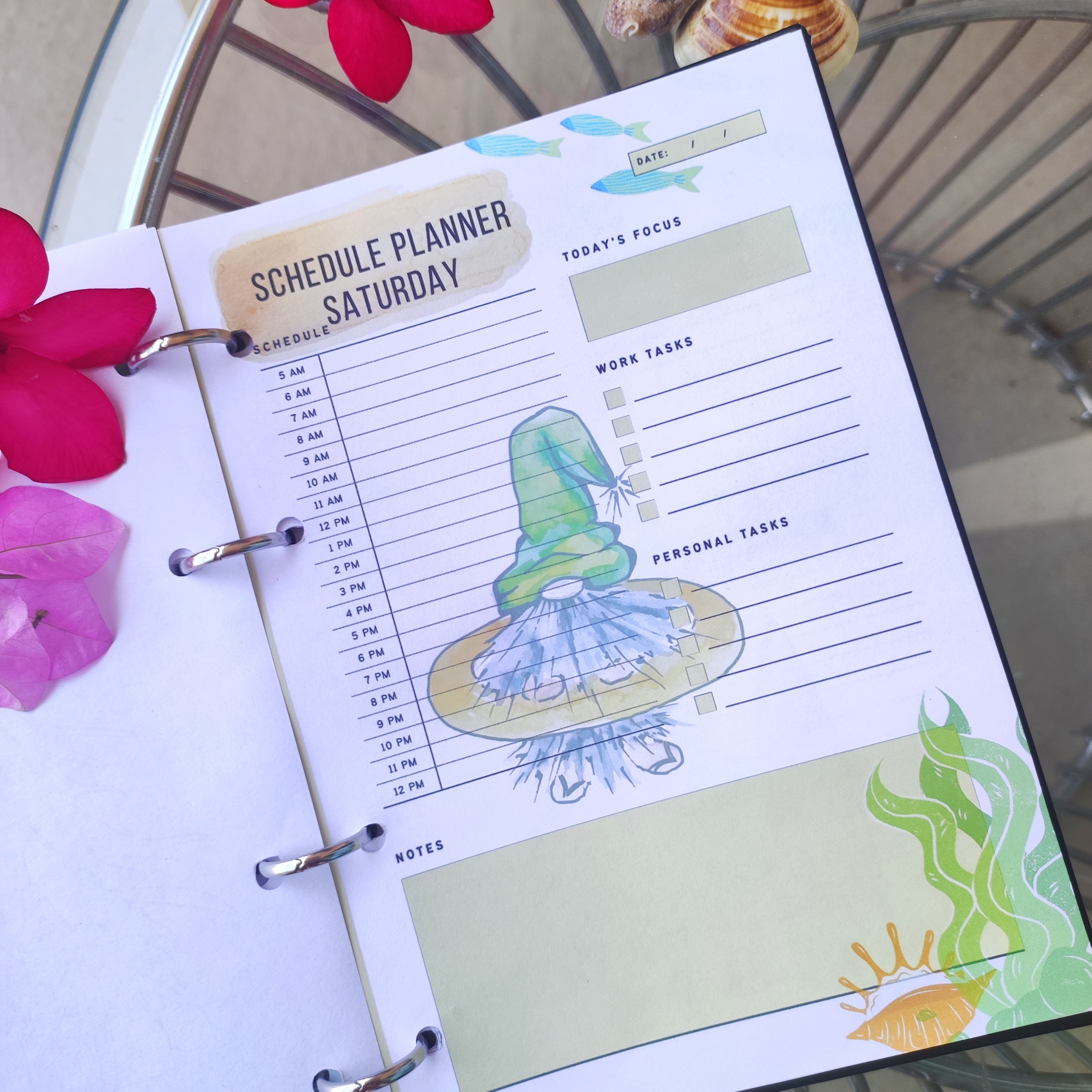 Daily planner 2023 with gnome Holiday Printable Monthly Cale | Inspire ...