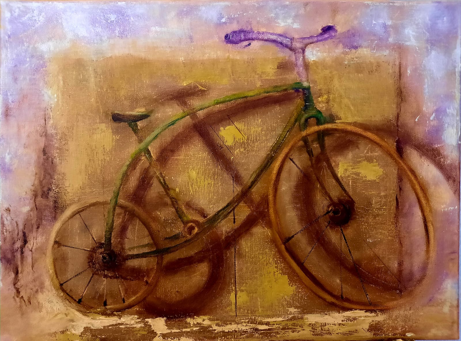 Vintage oil painting Bicycle artwork Original oil painting B | Inspire ...