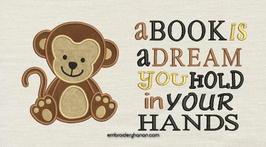 A book is a dream with baby monkey 2 designs reading pillow- | Inspire ...