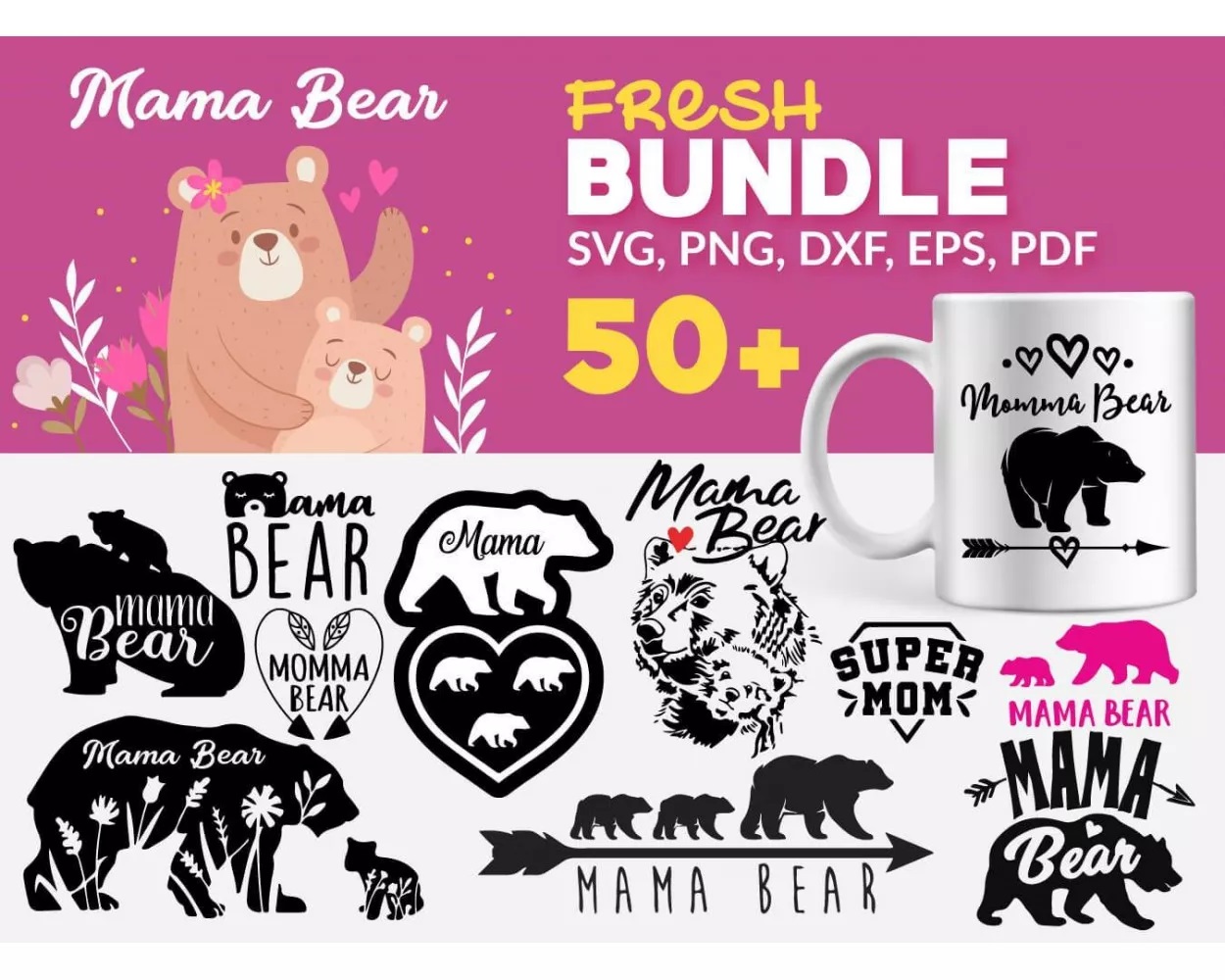 Mama Bear SVG Files, Mama Bear SVG and Png Files For Cricut - Inspire ...